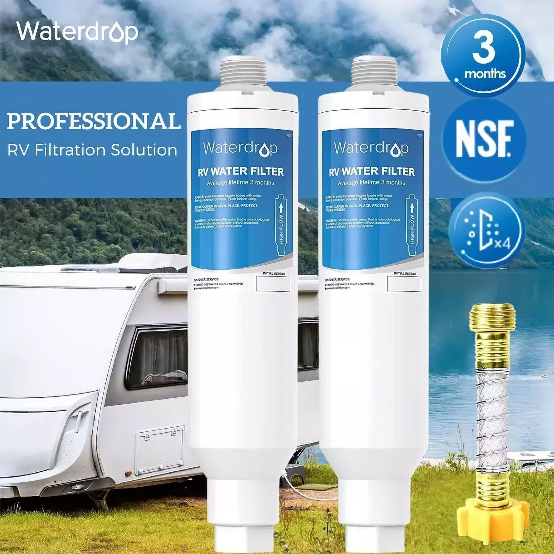 RV Inline Water Filter with Flexible Hose Protector - Walmart.com