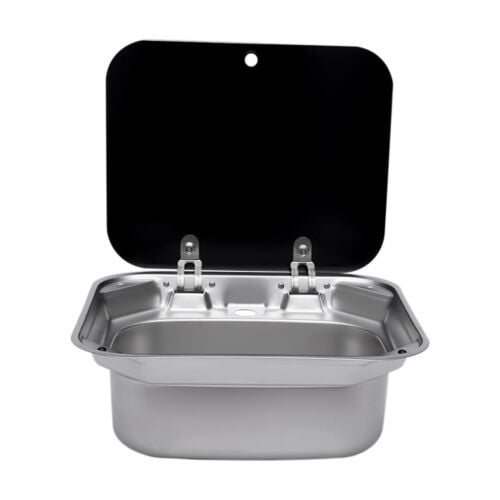 RV Kitchen Sink Caravan Camper Hand Wash Basin Sink w/Lid&Faucet ...