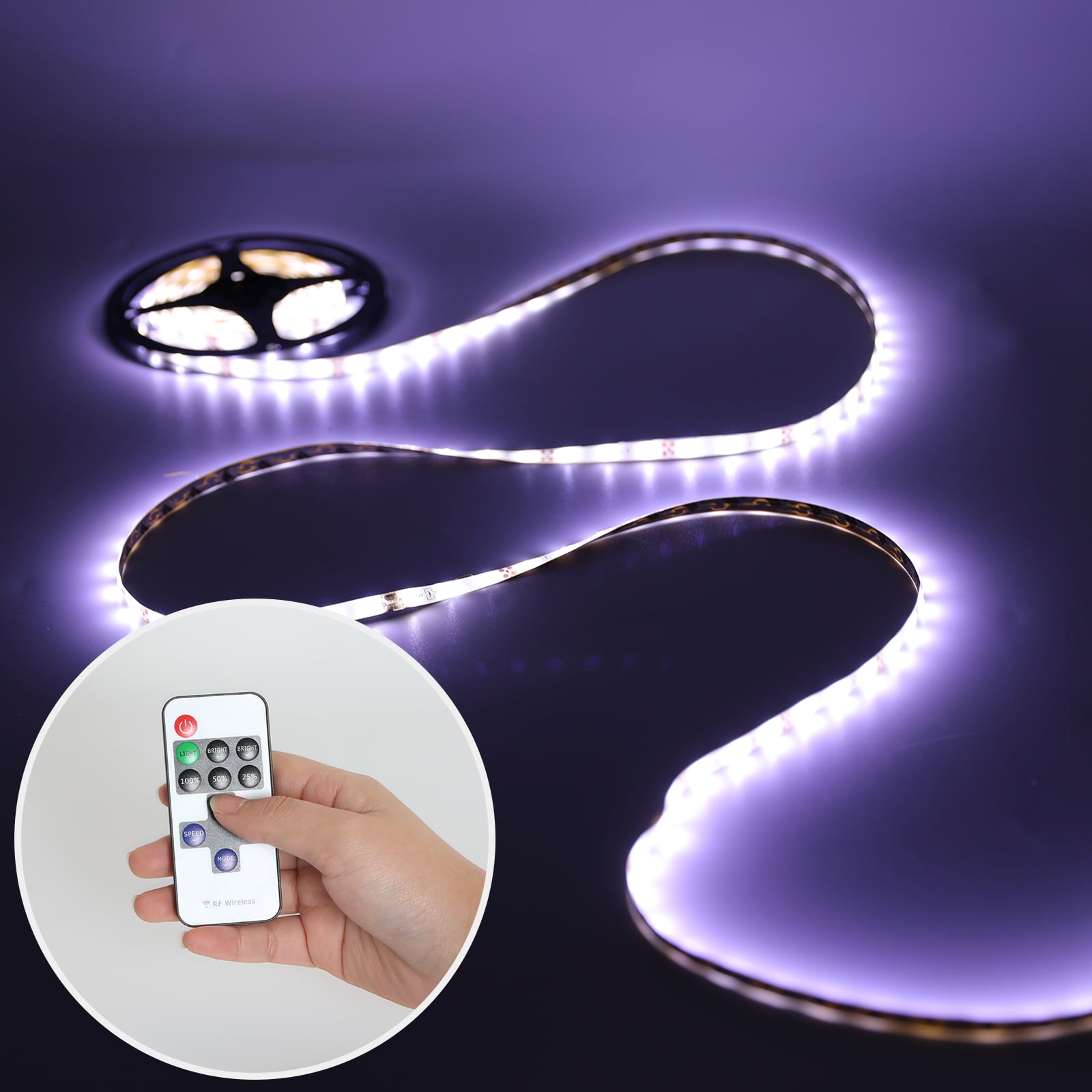 RV LED Camper Awning Boat Light Set w/IR Remote White 16.4FT 3528 ...