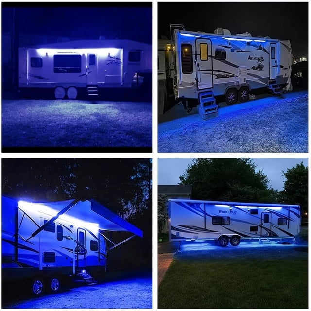Dimmable RV LED Awning Light Strip, 5M 12V, Waterproof Remote Control ...