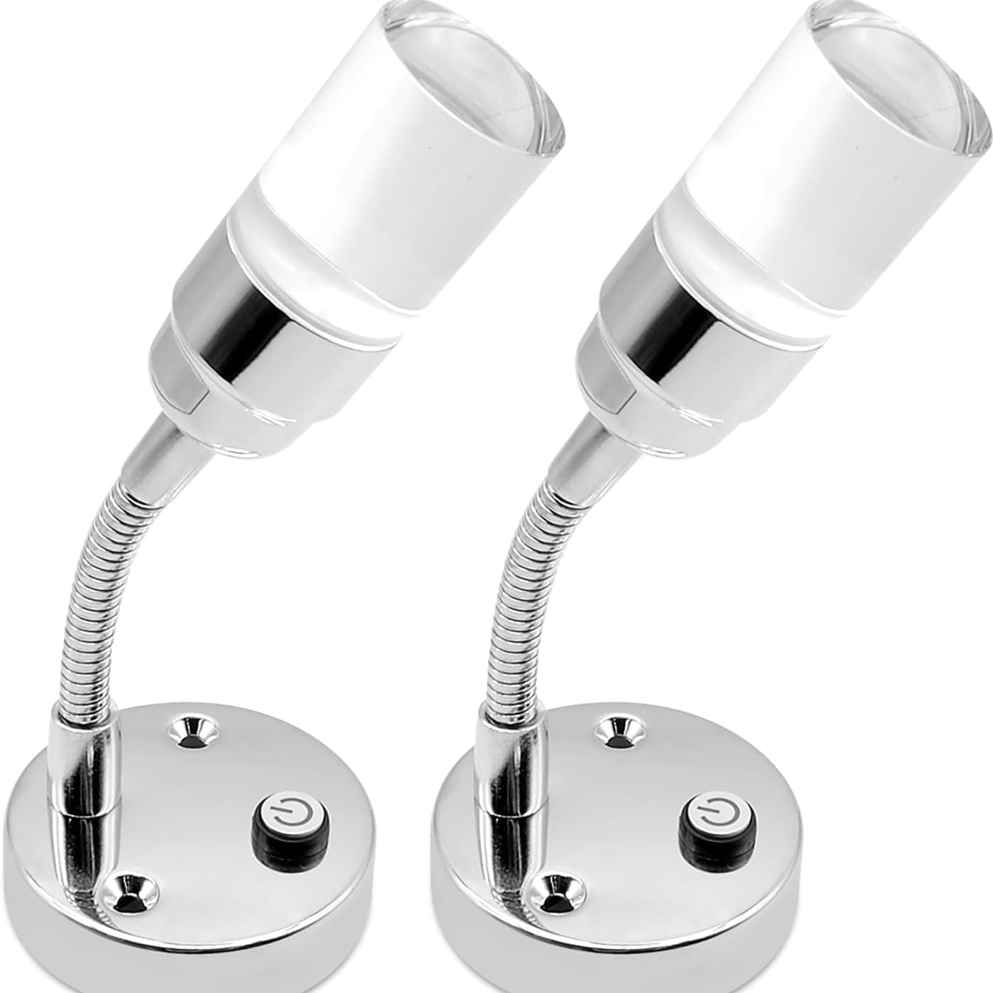 RV LED Interior Wall Light Pack of 2 Chrome Plated Blue Cool White 12V ...