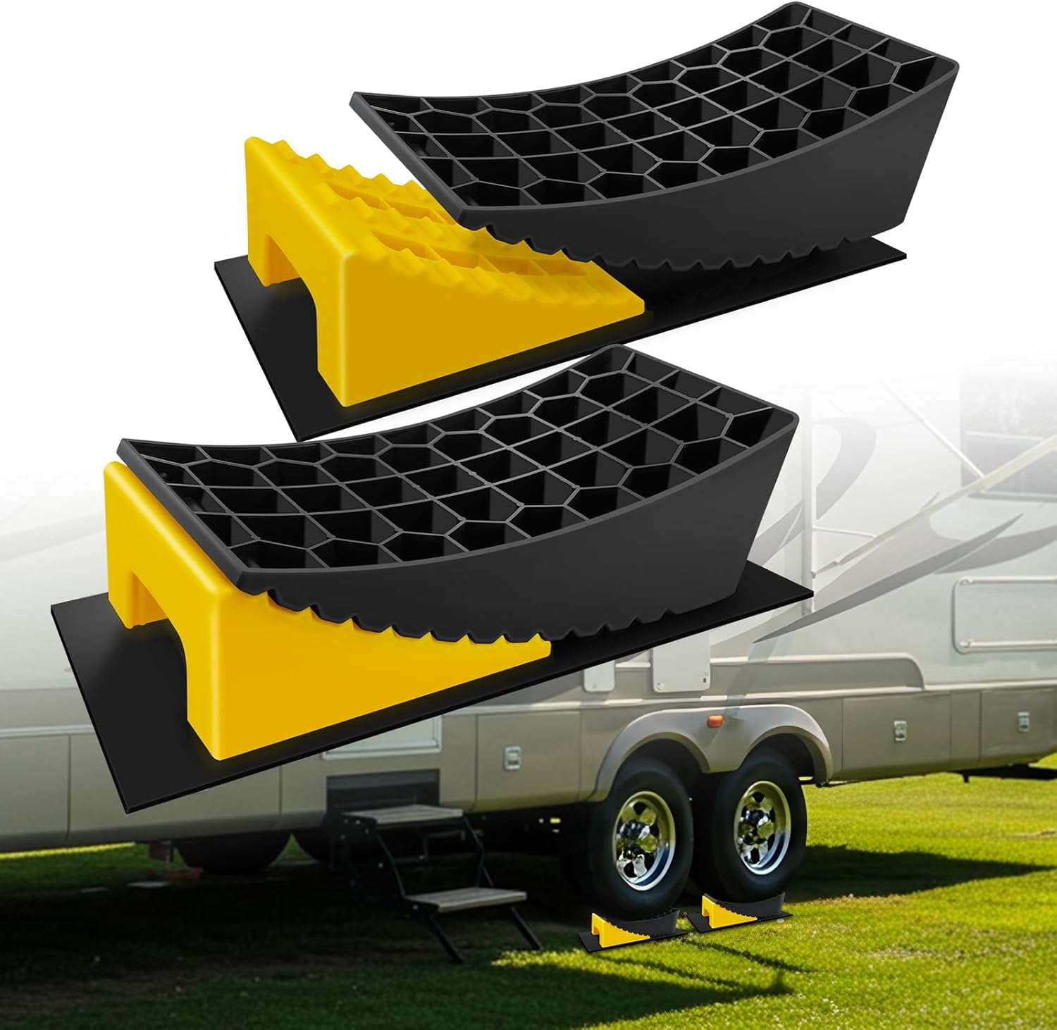 RV Leveling Blocks Up to 35000 LBS, Camper Leveling Blocks with Chocks ...