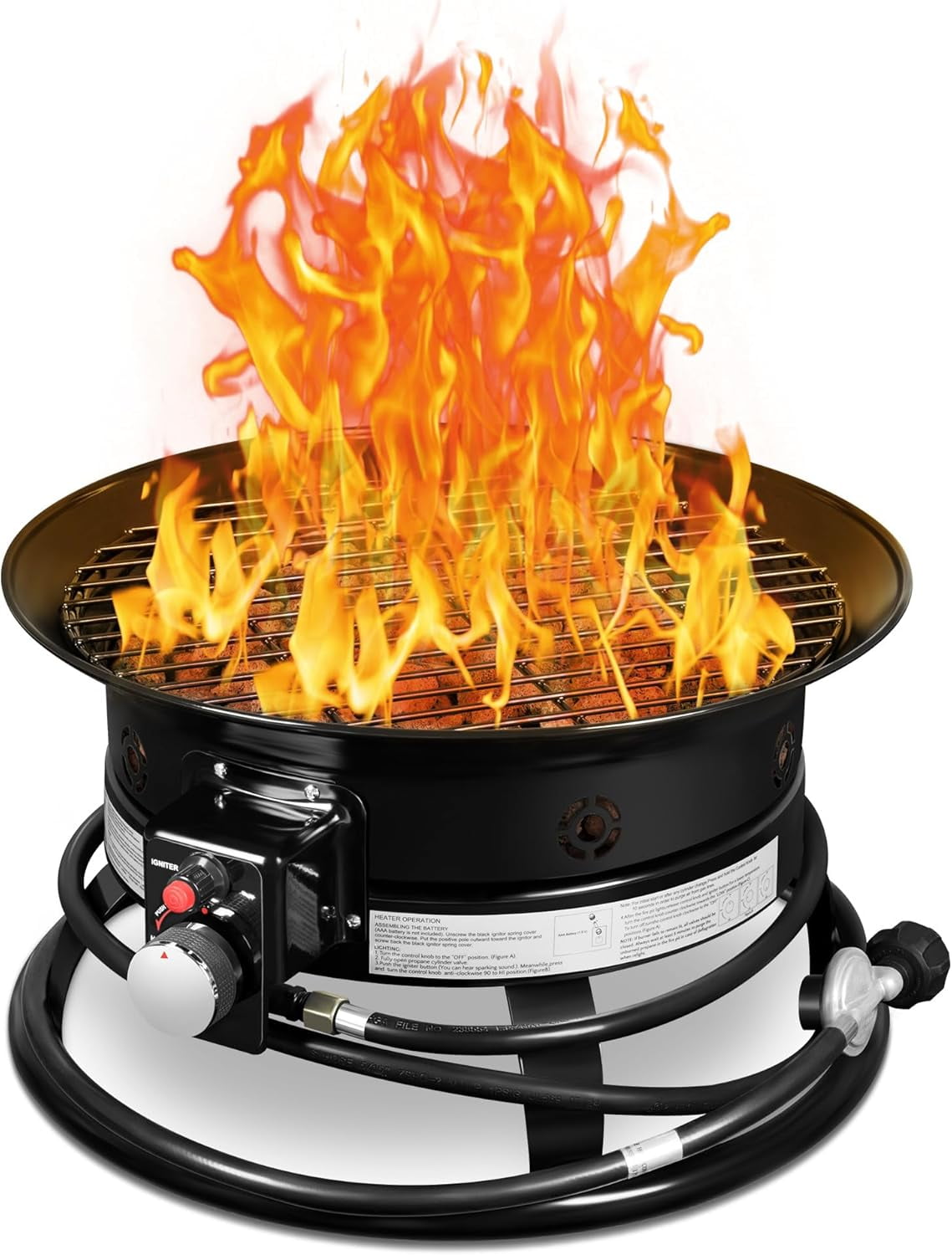 RV, Lid & Carry Kit, Deck, Smokeless Gas Fire Bowl with Auto-Ignition ...