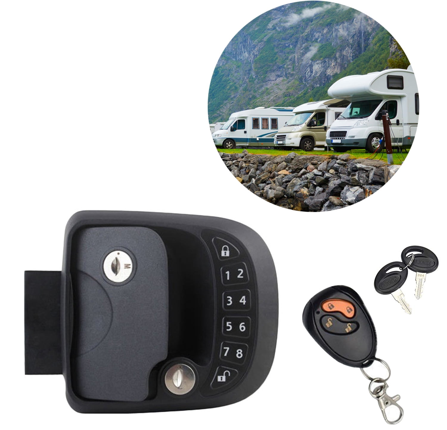Door Lock Compact Keyless Entry Keypad ship Trailer w/ Remote Lock ...
