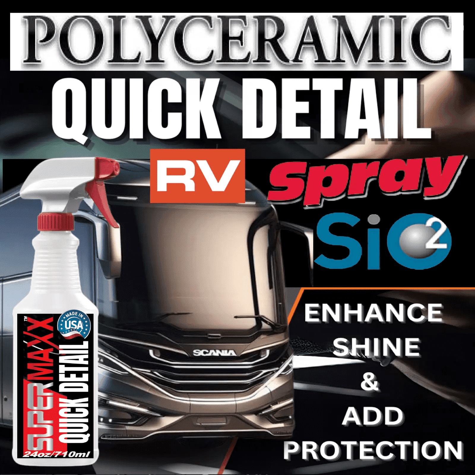RV & MARINE POLYCERAMIC DETAIL COATING PROFESSIONAL SIO2 SURFACE PROTECTION - 24OZ/710ml ...