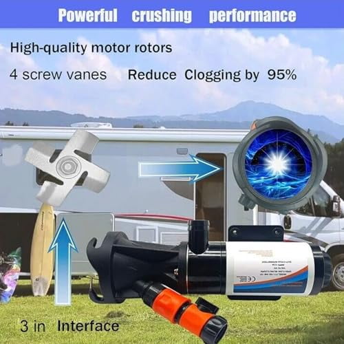 RV Macerator Pump 12V,RV Waste Water Pump Self Priming Sewer Pump ...