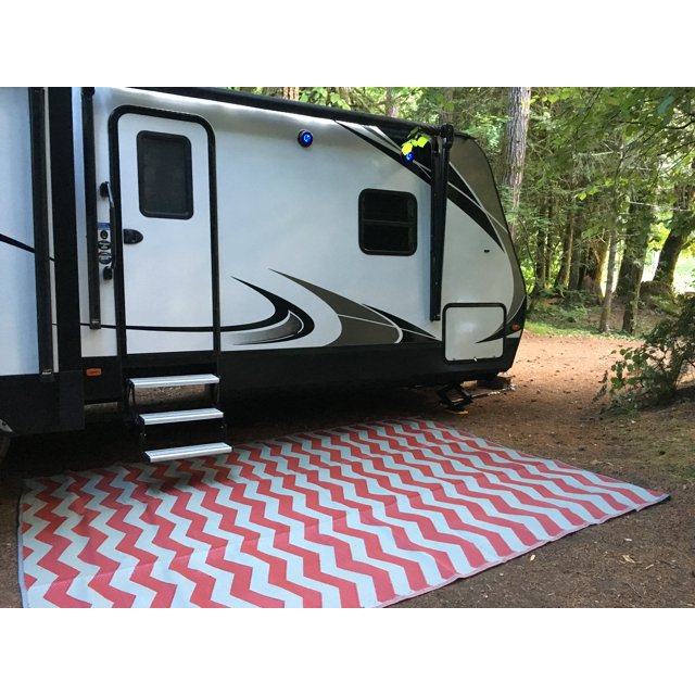 RV Mat Patio Rug Colorful Chevron Design 9x12 - Walmart.com