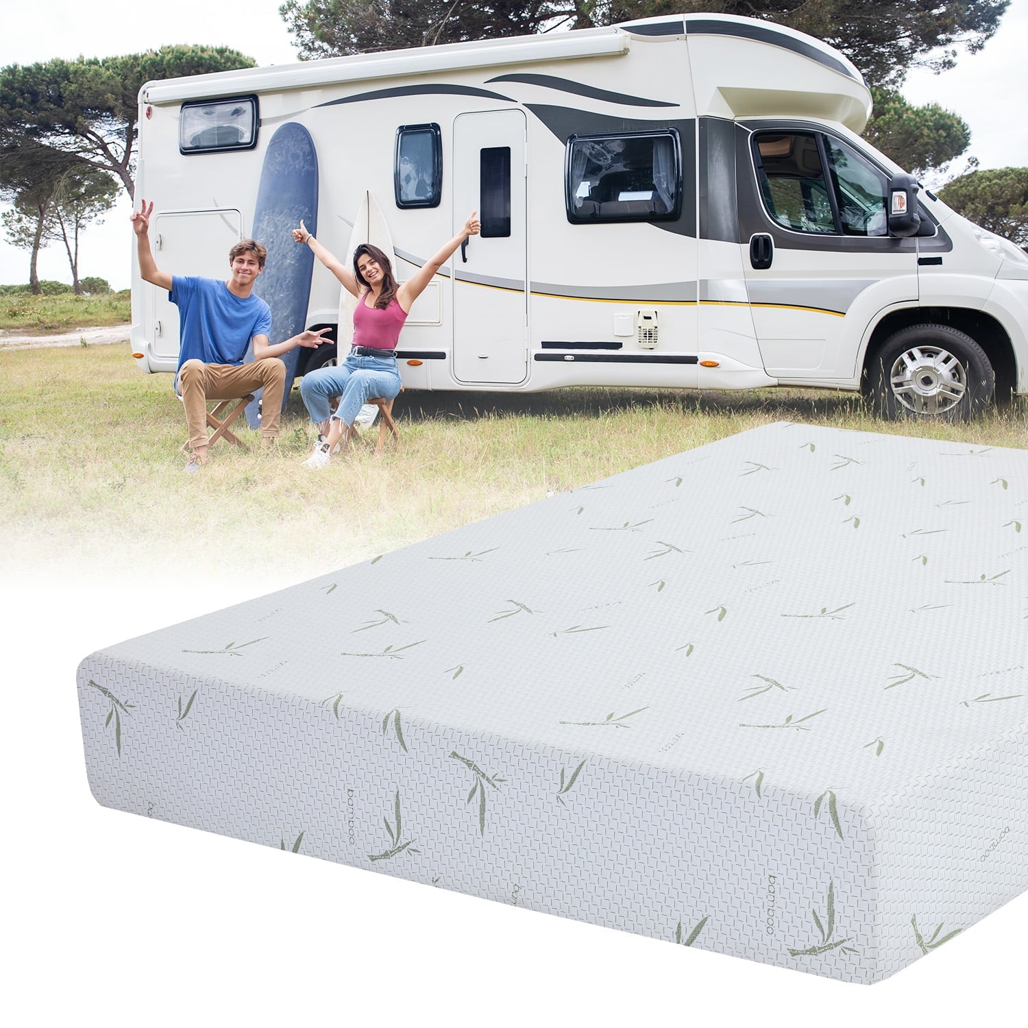 10 inch Cooling Memory Foam RV Mattress, Short Queen Size for Campers ...