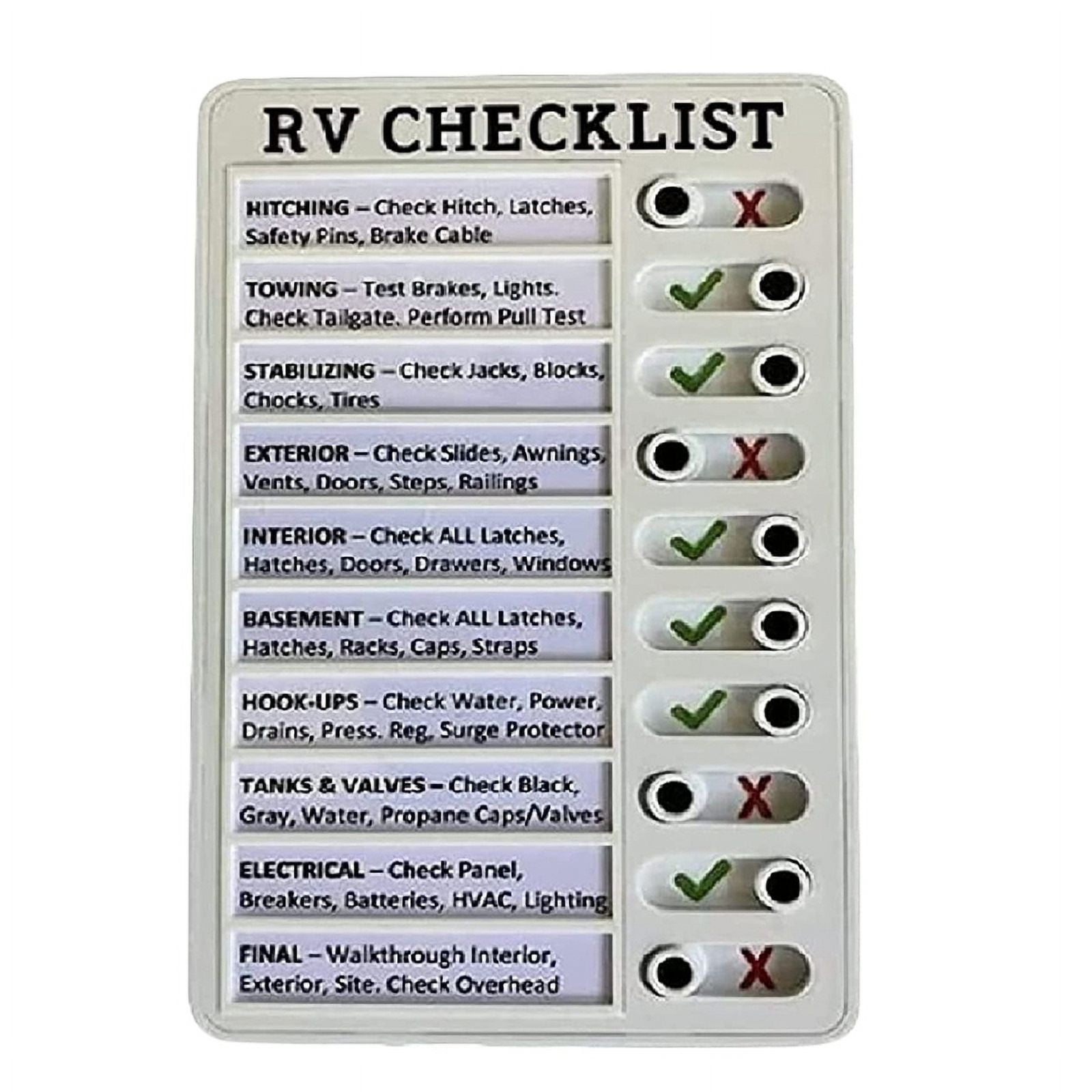 RV Memo Plastic Board, Detachable and Reusable Memo for Check Items and ...