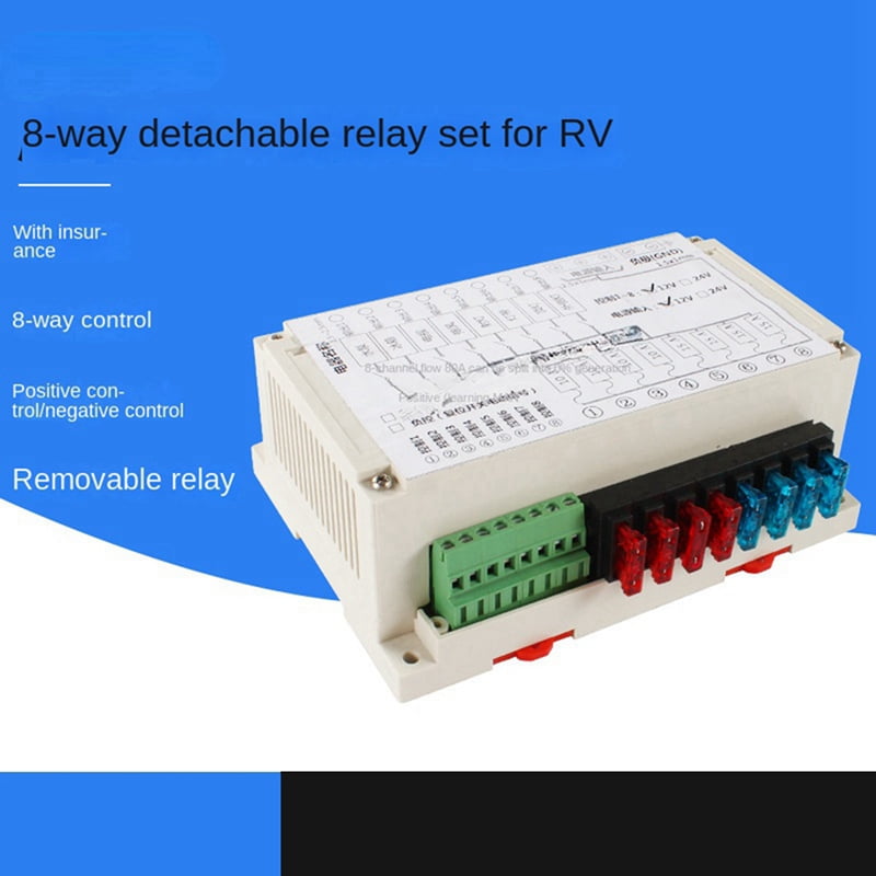 RV Modified 80A Control Box Relay 8-Way Insurance Control Relay Set 12V ...