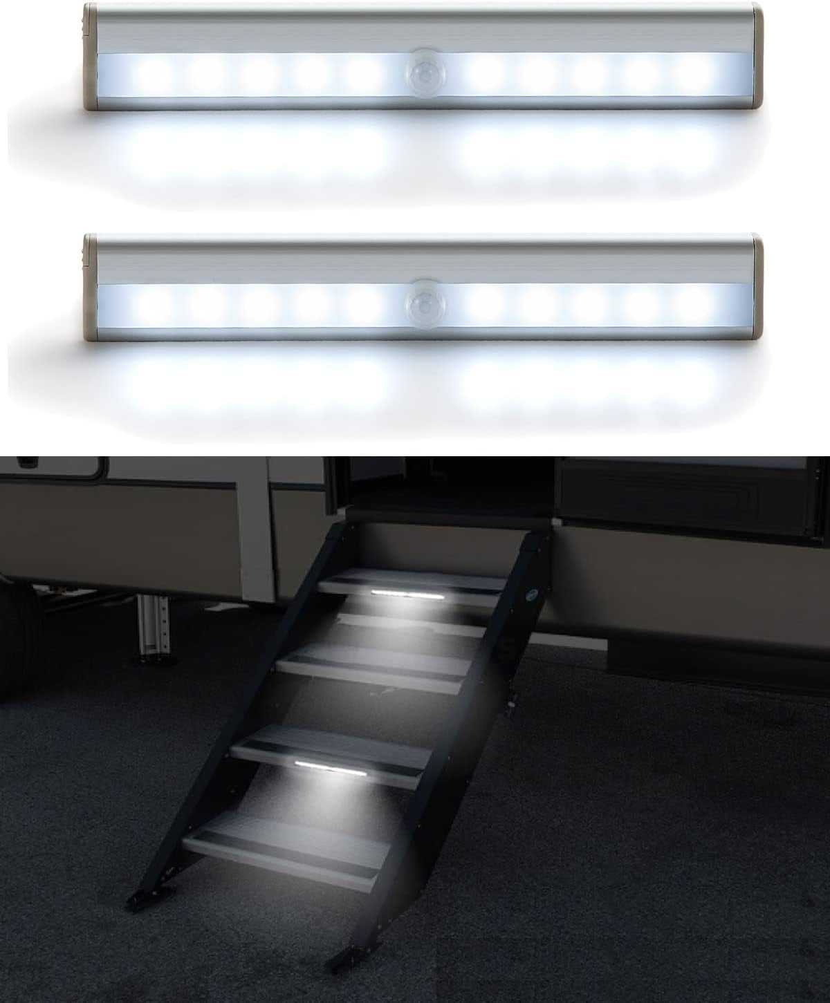 RV 10 LED Motion Sensor Light, Battery Operated, Night Bar for ...