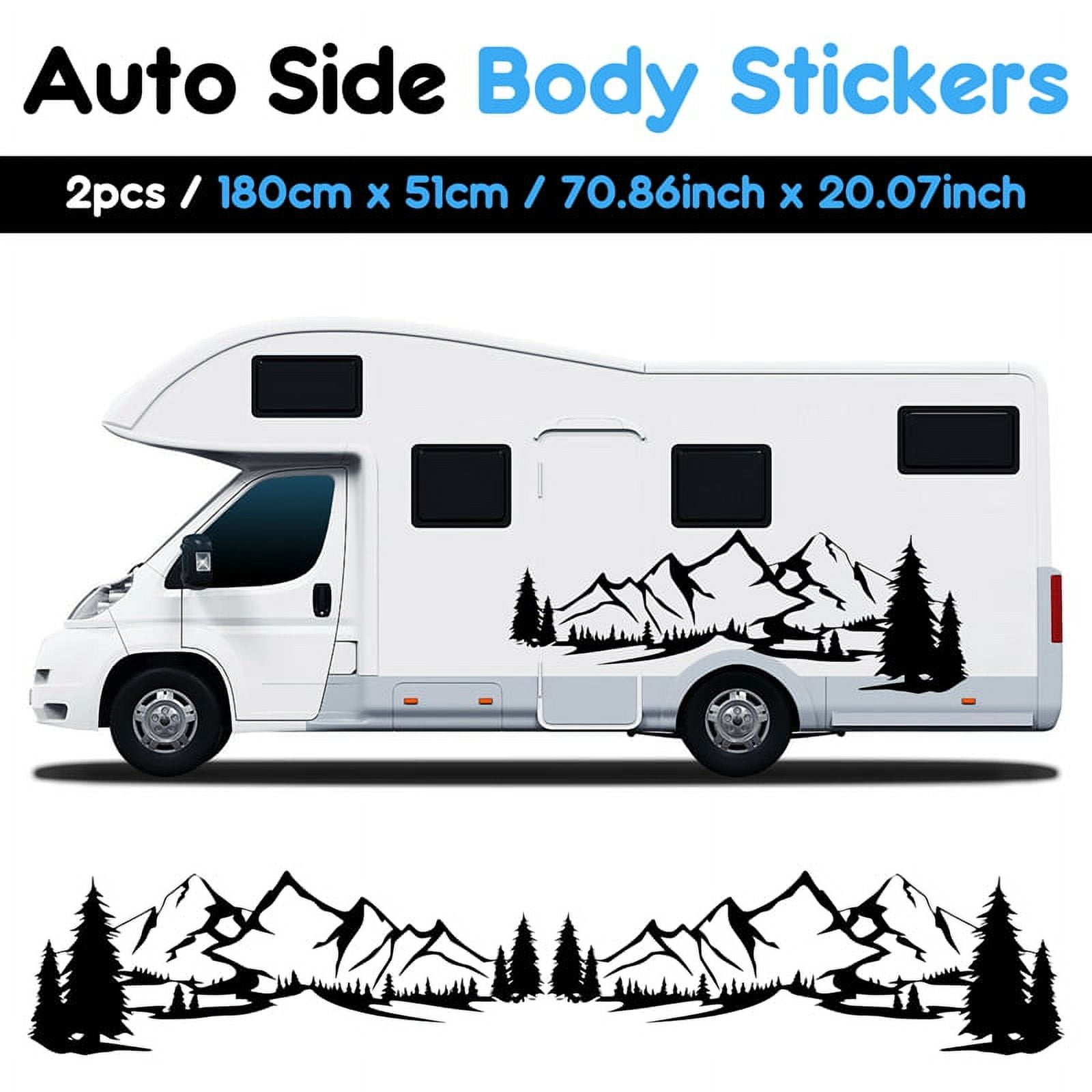 RV Motorhome Side Body Sticker DIY Large Mountain Tree Decal Decoration ...