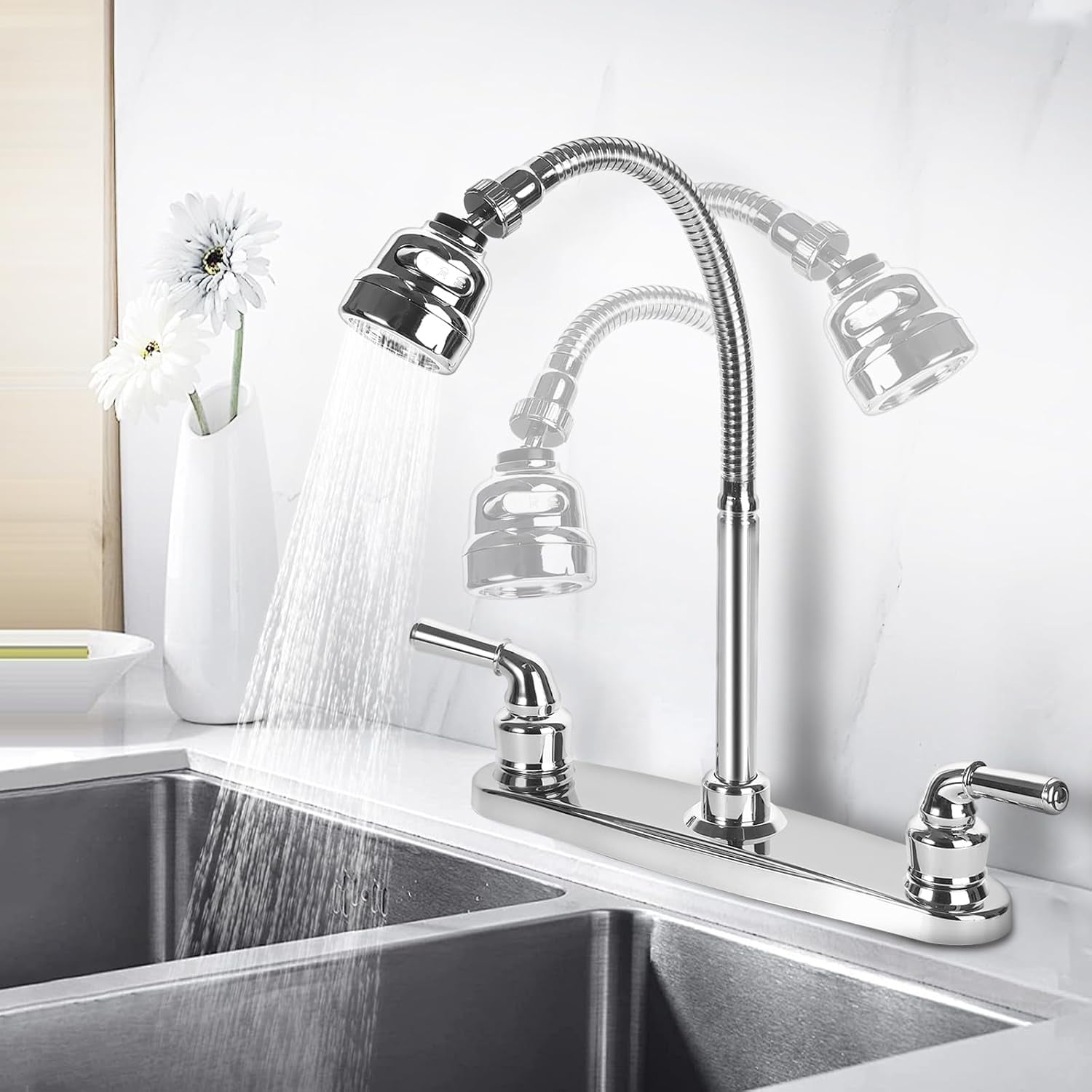 RV Non-Metallic Kitchen Faucet Replacement with Flexible Arch and High ...