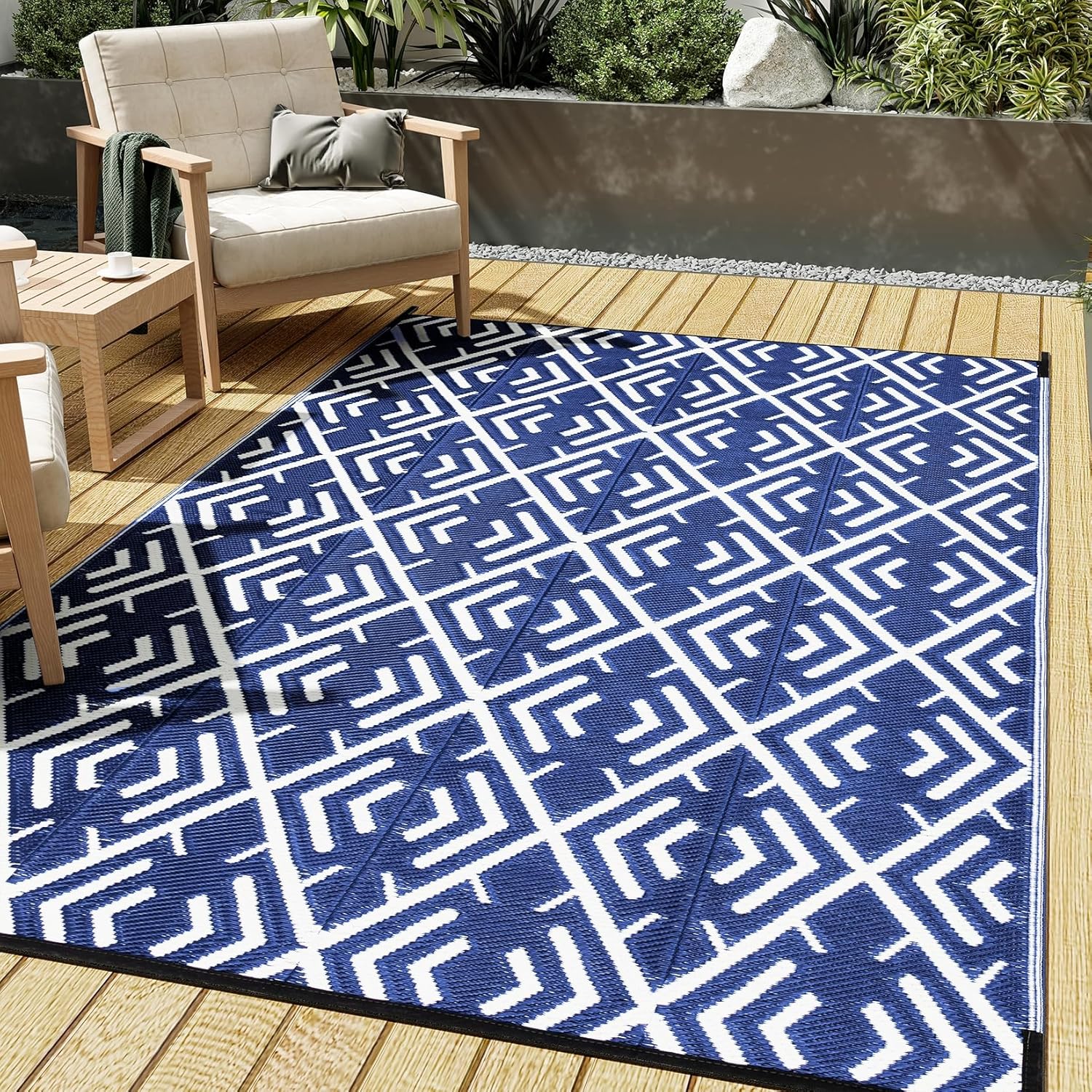 RV Outdoor Rug Waterproof Mat Outdoor Rugs 9'x12' for Patios Clearance ...