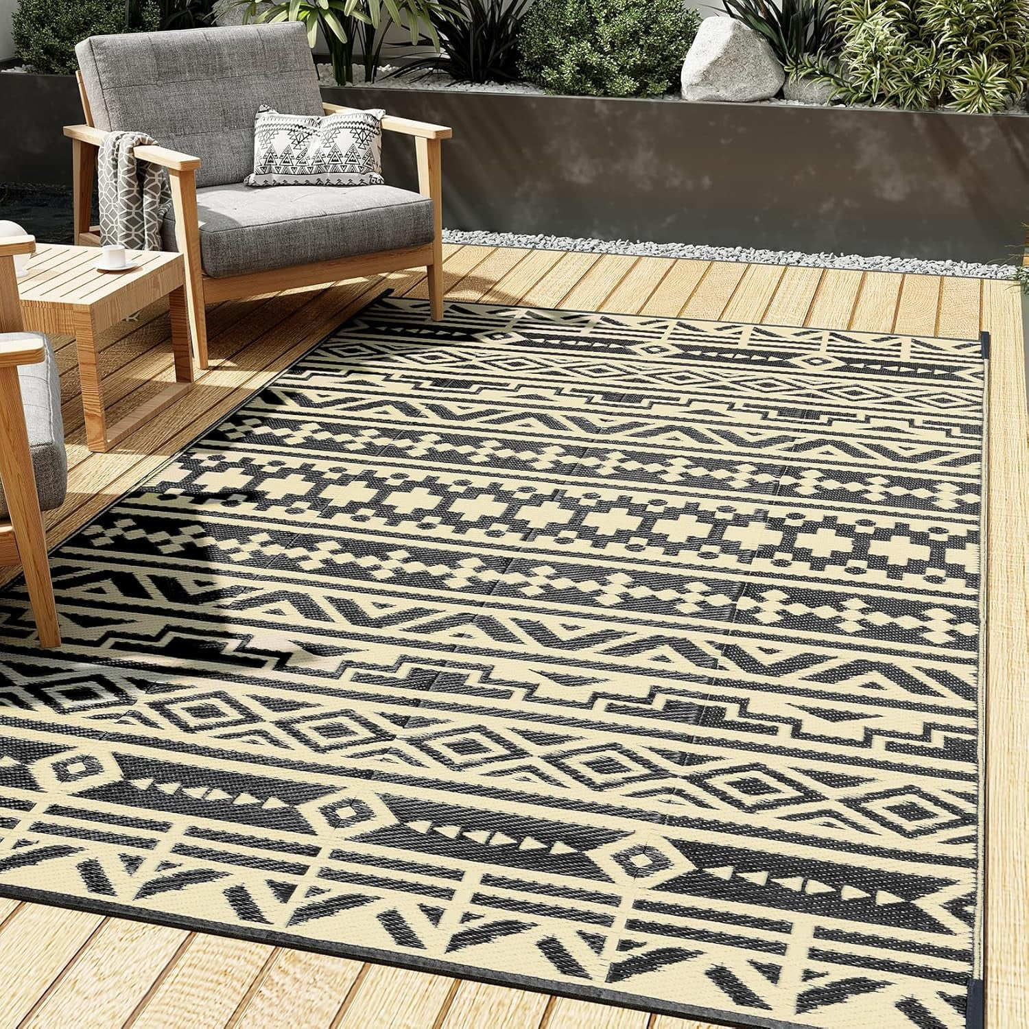 RV Outdoor Rug Waterproof Mat Outdoor Rugs 9'x12' for Patios Clearance ...