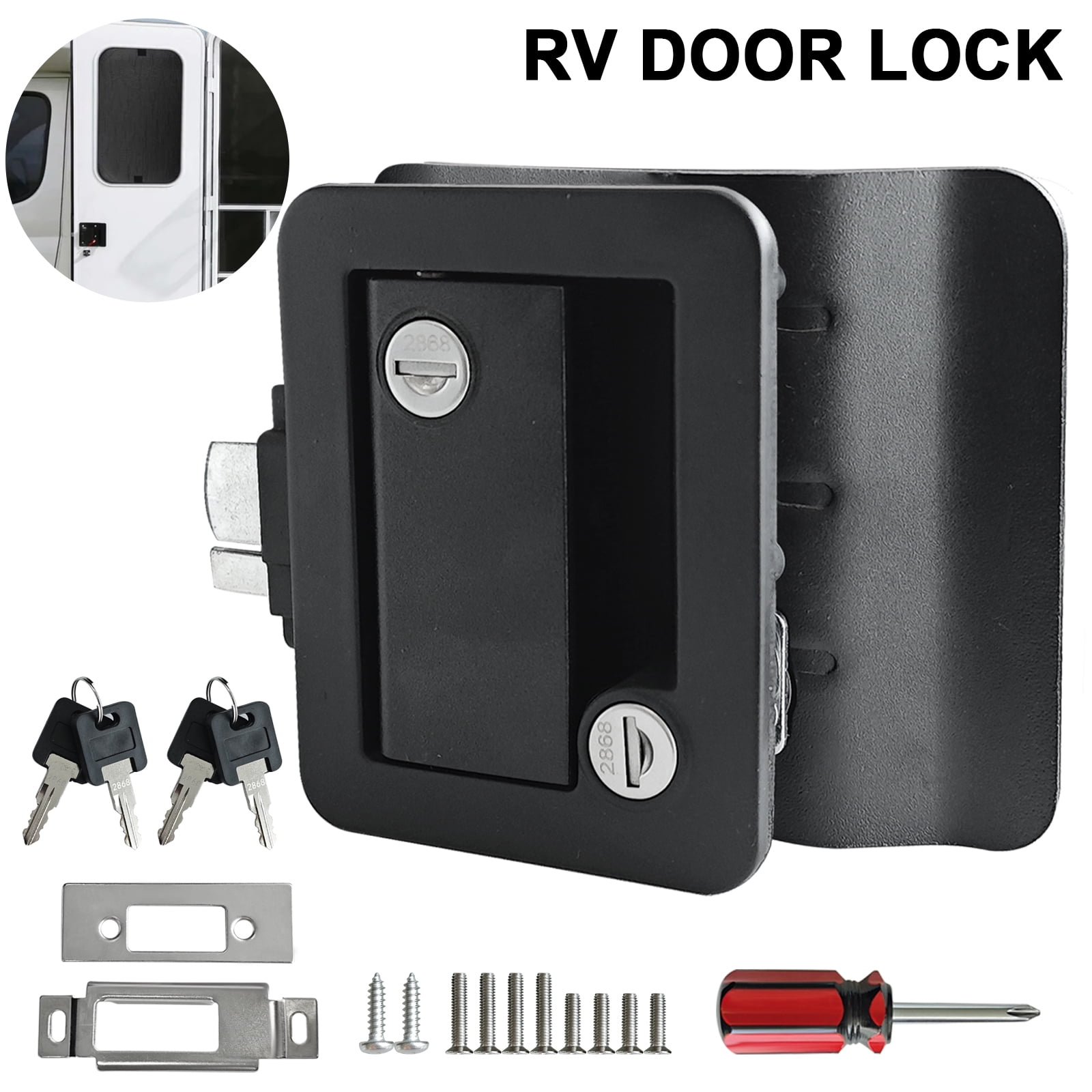 AUTOXBERT RV Paddle Entry Door Lock Latch Handle Knob Deadbolt Camper ...