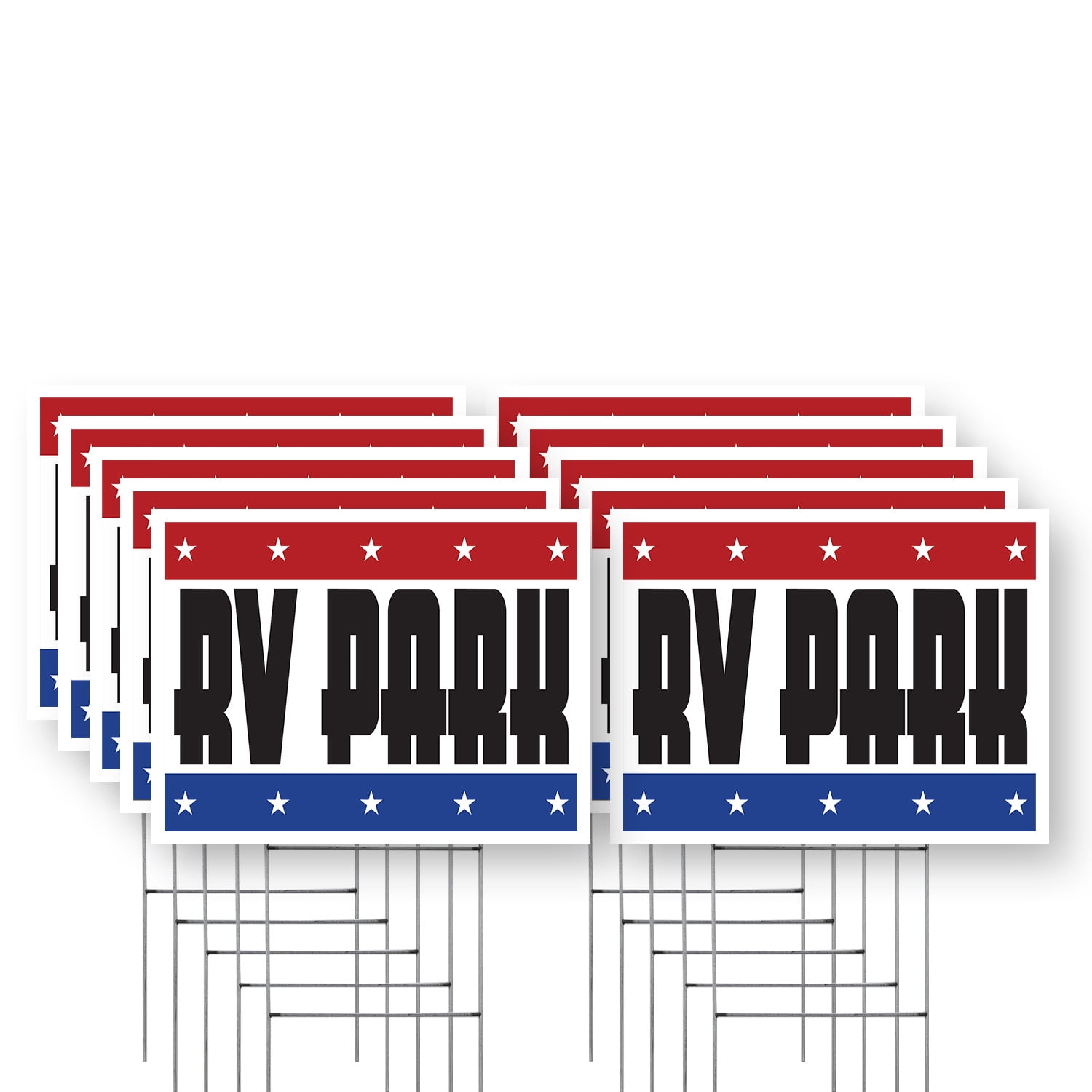 RV Park Yard Sign 10 Pack of 18 Inch x 24 Inch Double Sided ...