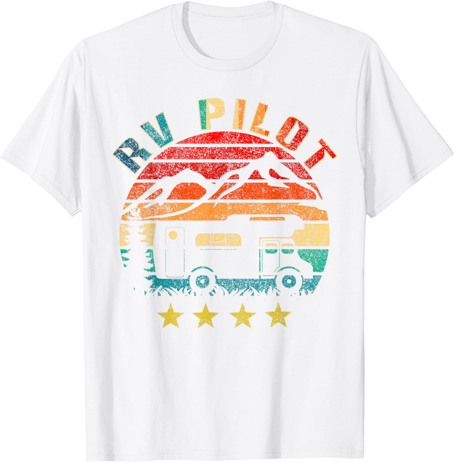 RV Pilot Camping Funny Vintage Motorhome Travel Vacation T-Shirt ...