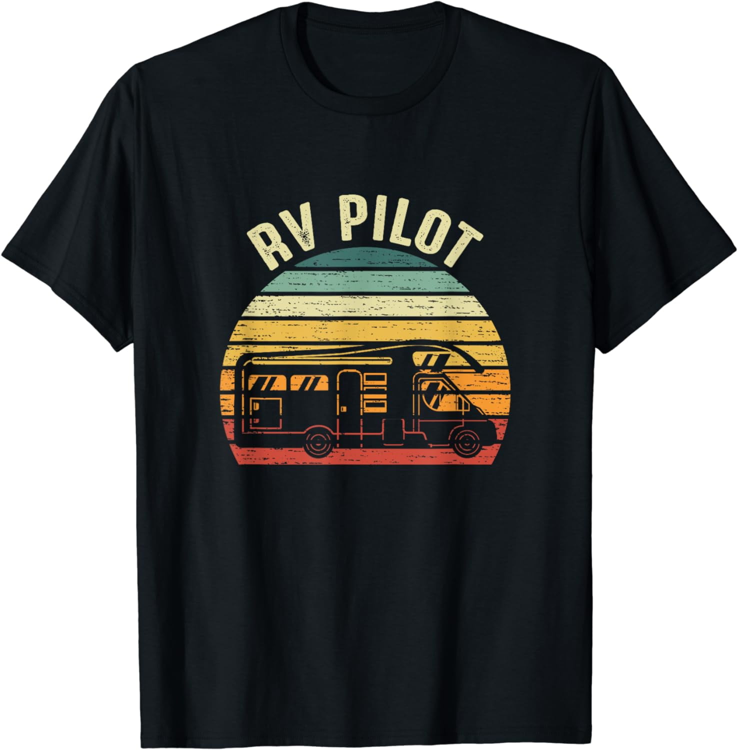RV Pilot - Retro Sunset Vintage Camper Design T-Shirt - Walmart.com
