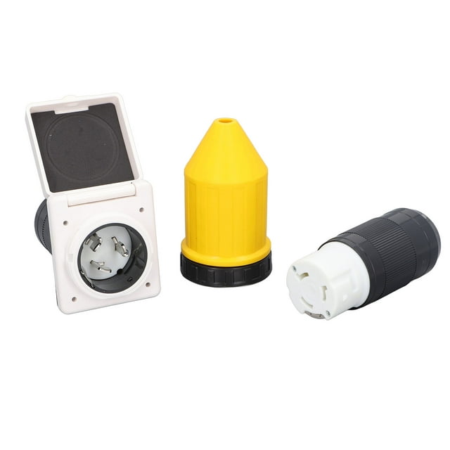 RV Power Inlet Plug Set 50 AMP Electrical Power Inlet with Connector ...