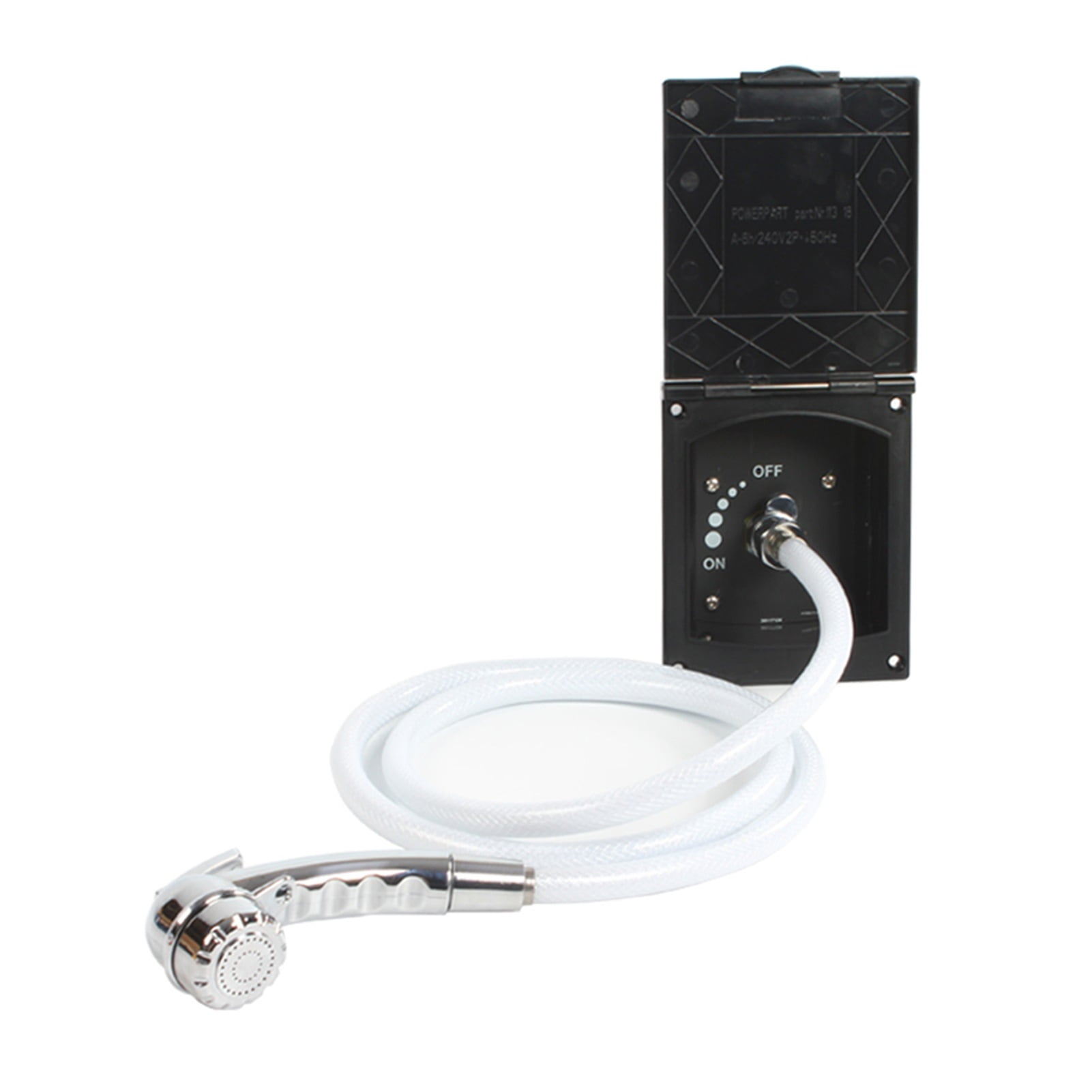 RV Pressure Water Inlet/outlet Black External Shower Box Boat Marine ...