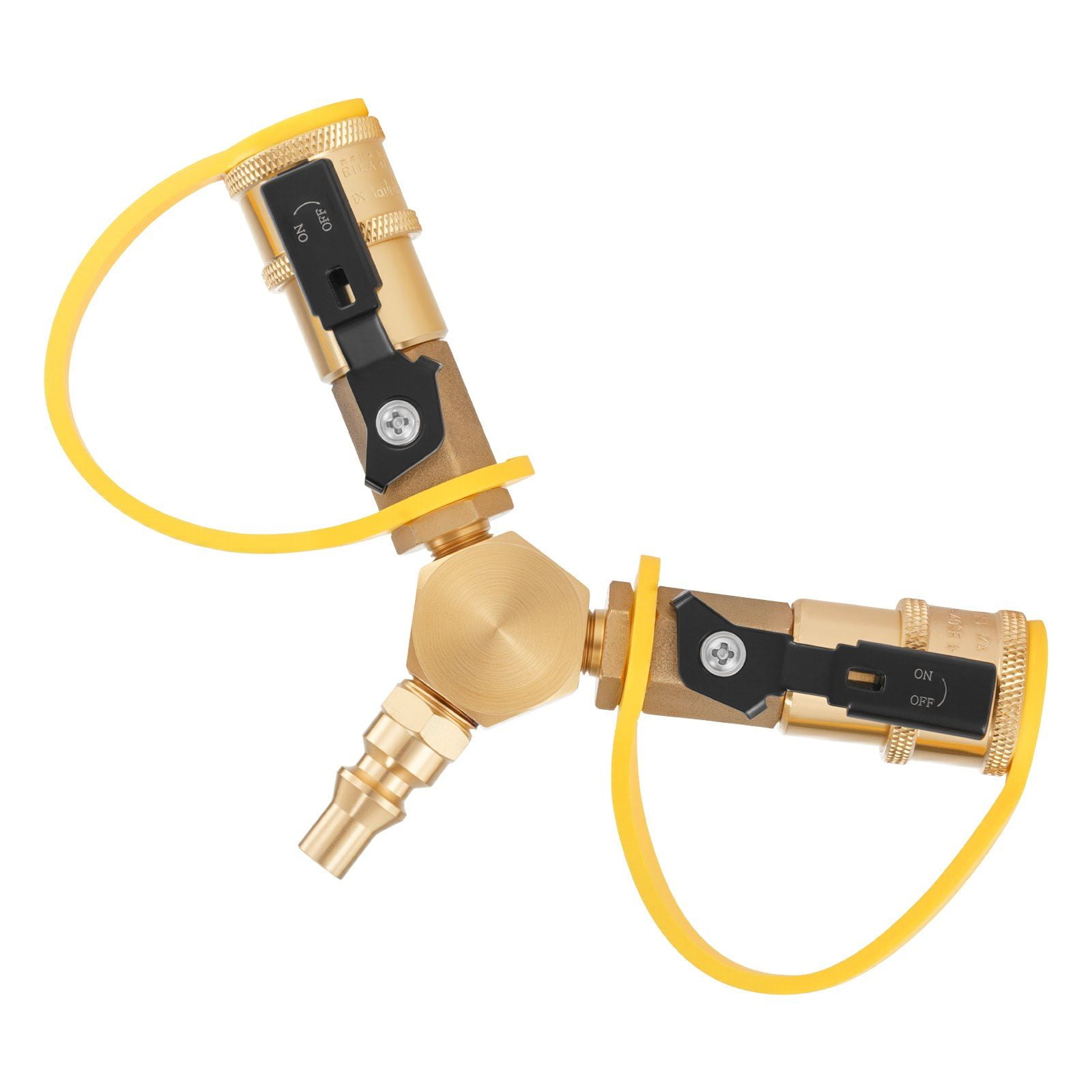 RV Propane Gas Splitter with Dual Shutoff Valves,1/4"Quick Connect Kit ...