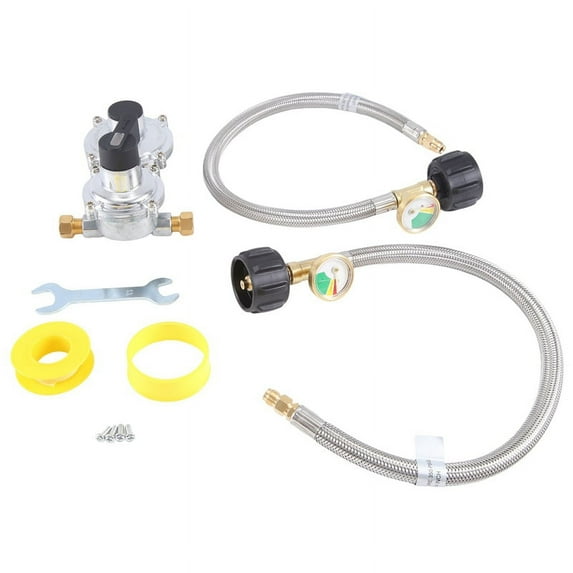 RV Propane Regulator with Hose, Heavy Duty 2-Tank 2-Stage Auto ...