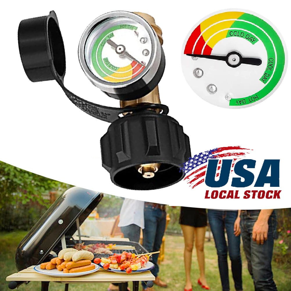 RV Propane Tank Gauge, Universal 5-40lb Gas Grill BBQ Pressure Meter ...