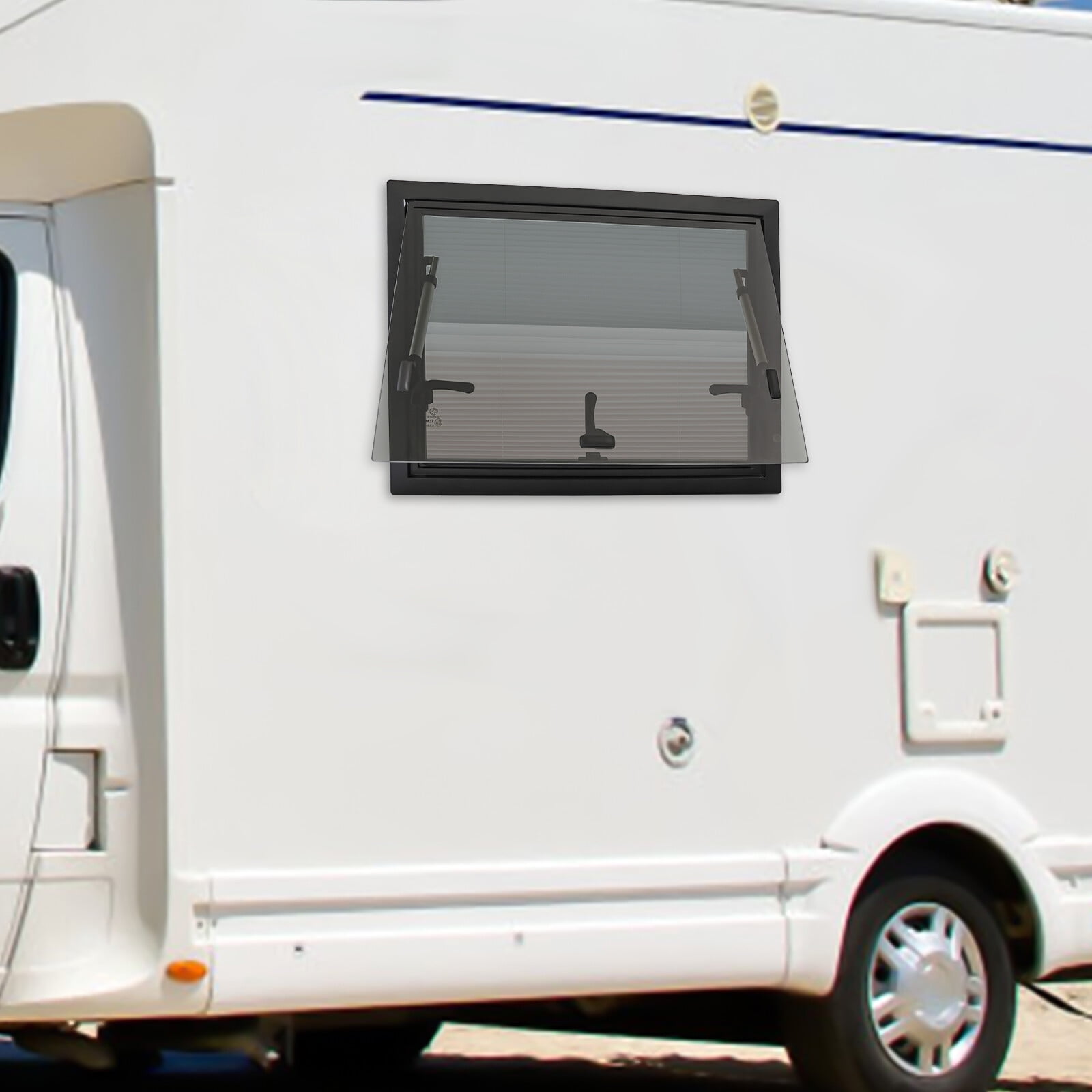 RV Push-Out Window with Screen, 65° Angle Opening, Aluminum Alloy ...