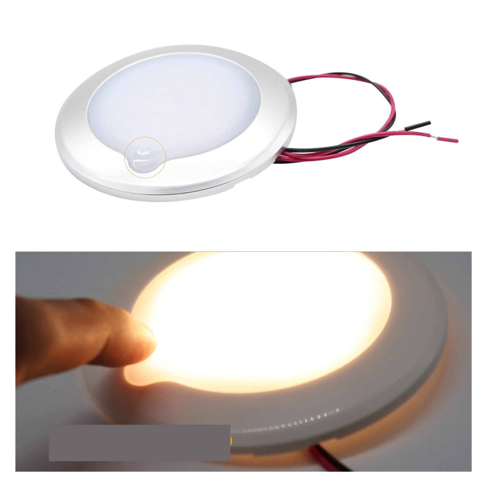 RV Roof Ceiling Cabin Light IP67 Waterproof 5-Level Brightness Touch ...