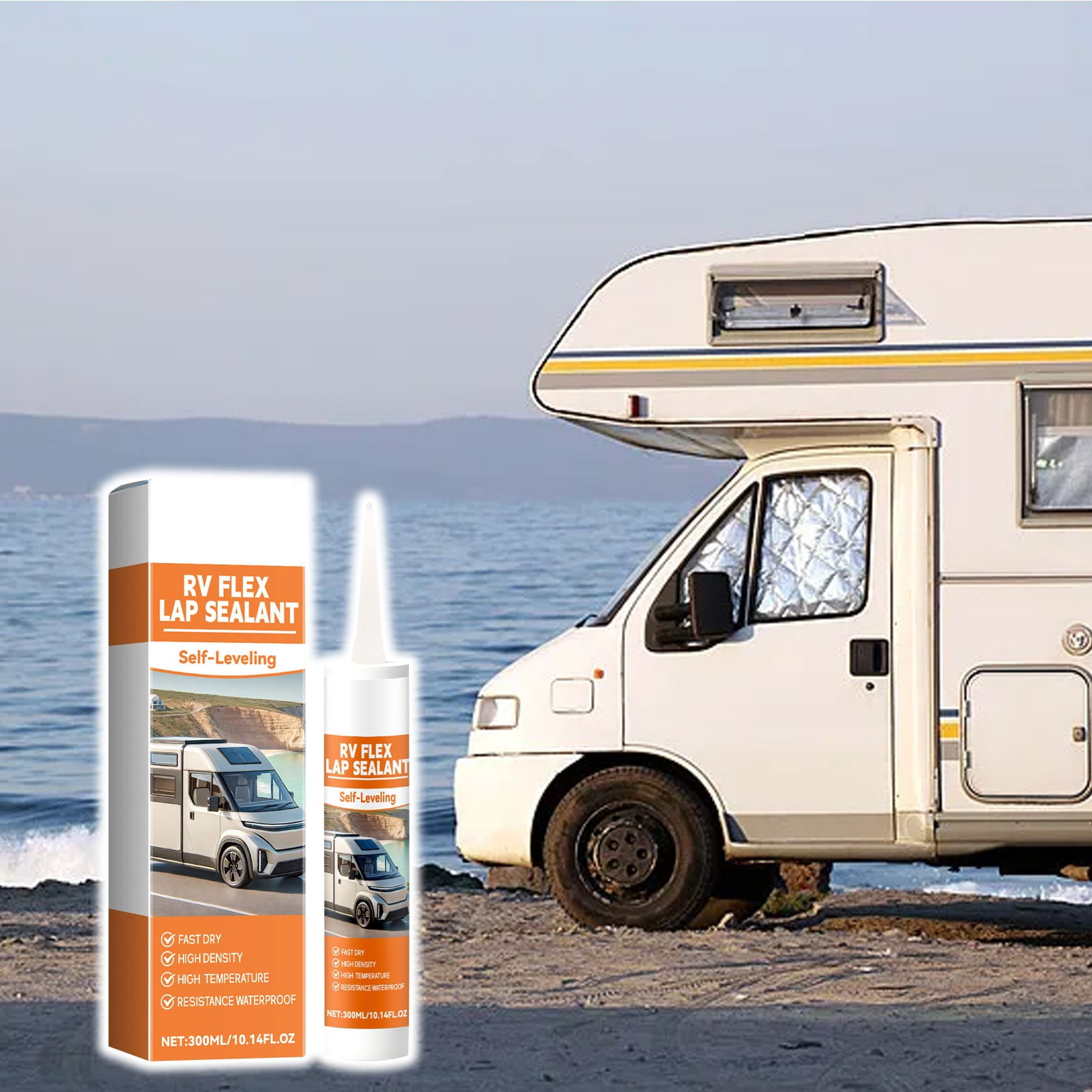 RV Roof Sealant Self Leveling RV Roof Sealant White Lap Sealant for Camper Trailer Roof Window ...