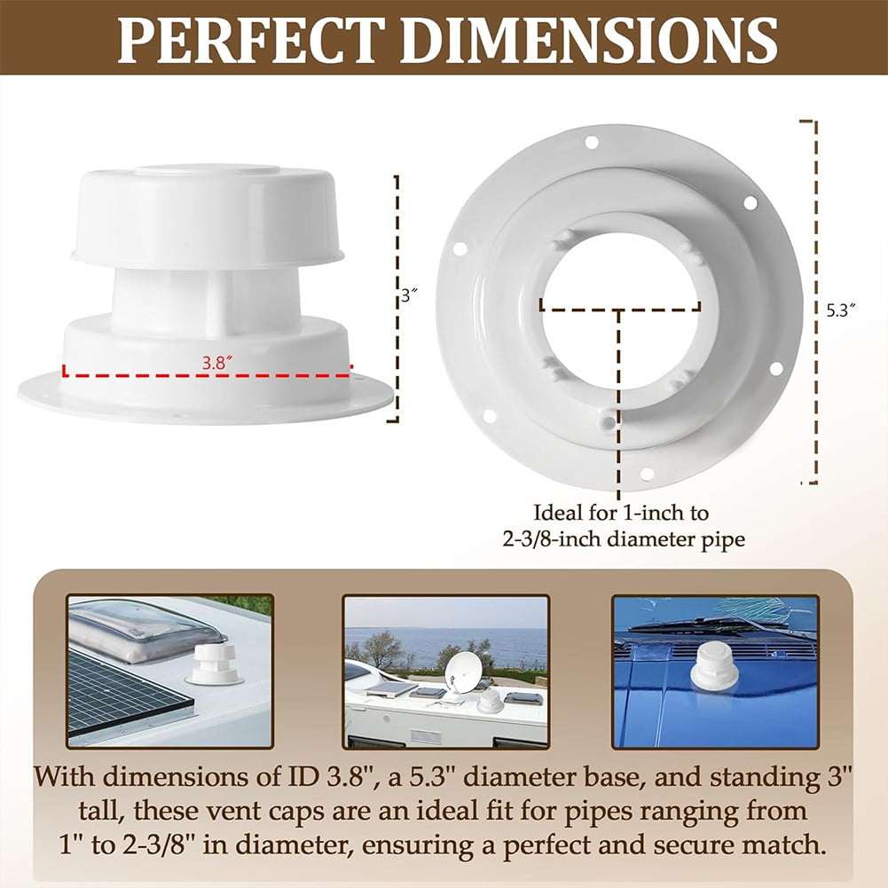 RV Roof Vent Cover Kits With Putty Tape And Screws Vent Cap for RV ...