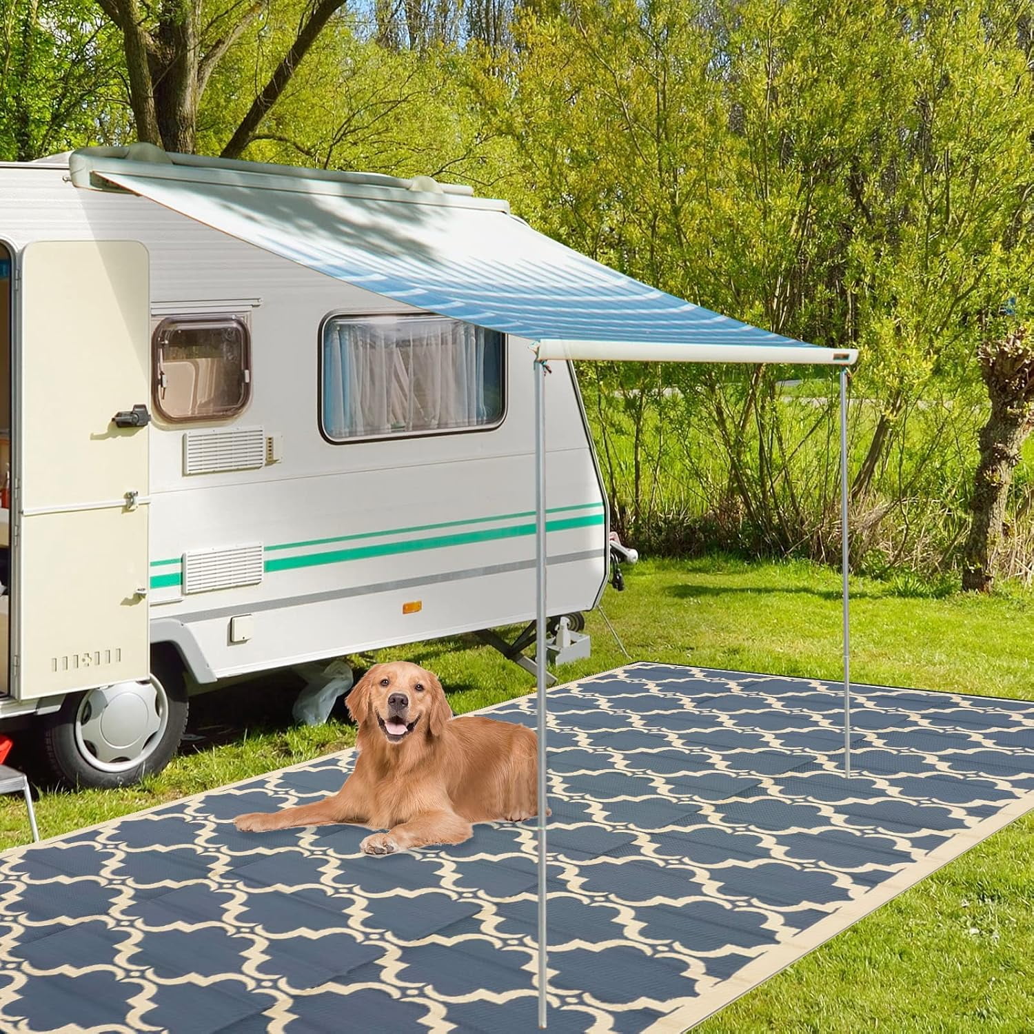 RV Rug 9'x18' Outdoor Patio Rug Large Reversible Rug Carpet Waterproof ...