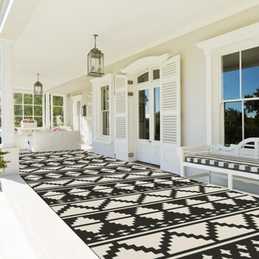 SIXHOME 9'x12' Waterproof Rug with LED, Reversible for Outdoor/Patio ...