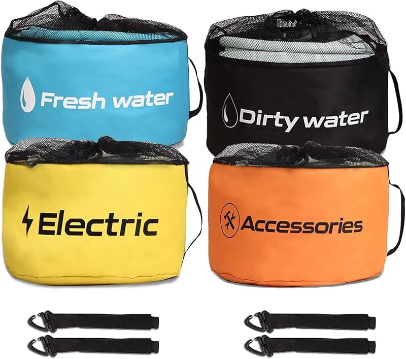 RV Sewer Hose Storage 4 Packs, Two-Way Zipper Closures and Visible ...