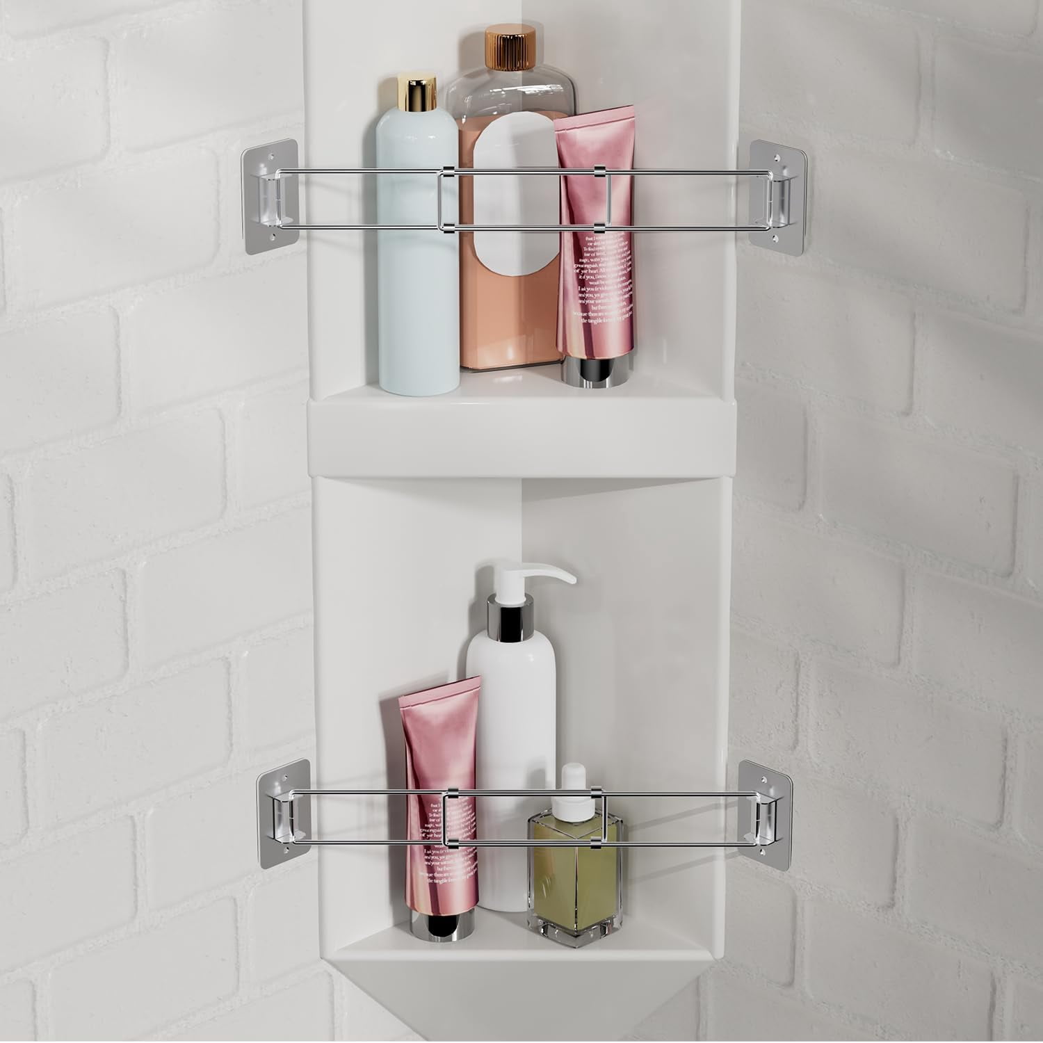 RV Shower Corner Storage Bar, 7.9-13.7 RV Bathroom Travel Trailer ...
