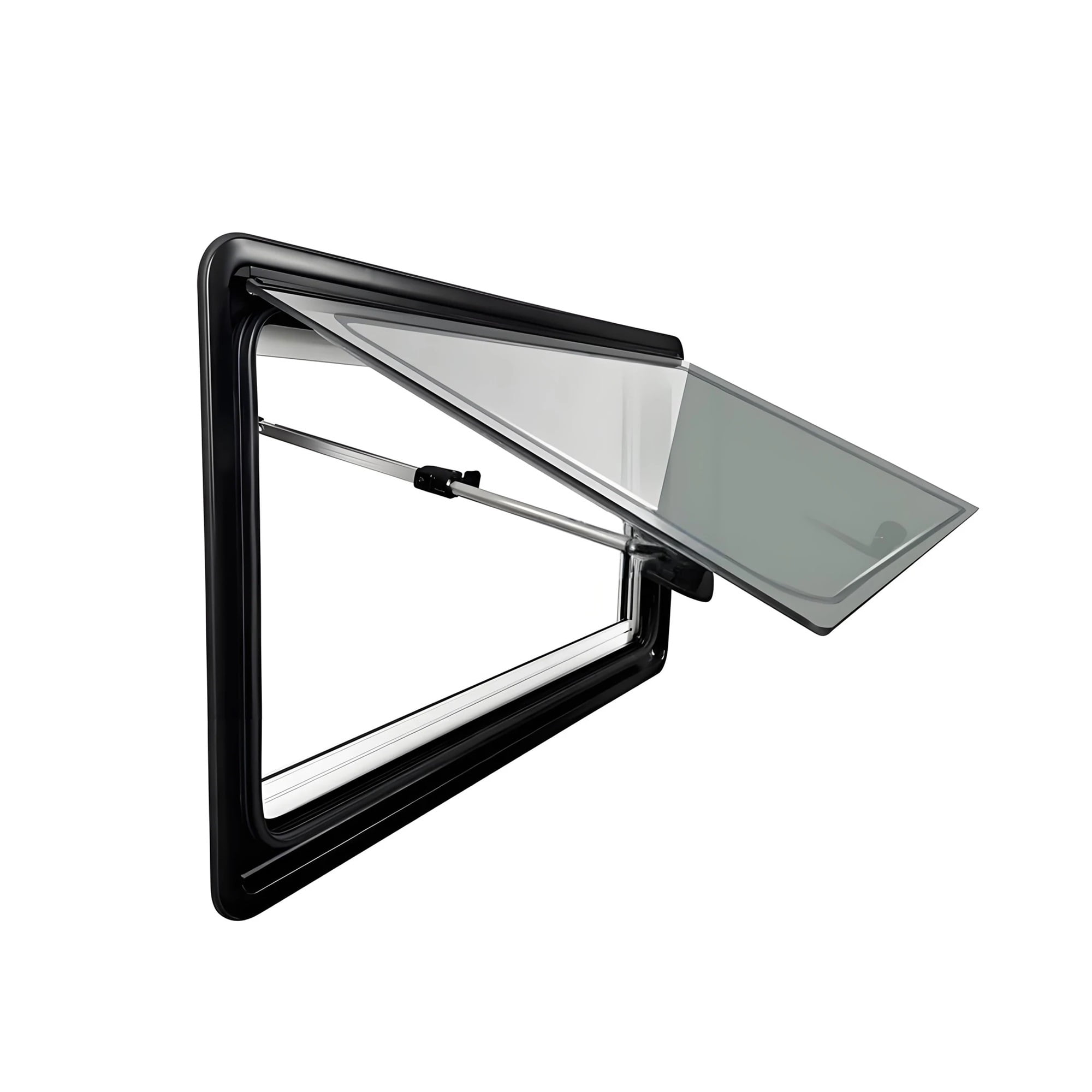 RV Side Window Metal Frame Acrylic Glass Push-Out Type with Foldable ...