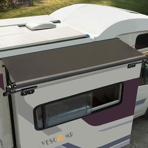 RV Slide Out Awning Fabric Replacement(200" x 51",Black-Fabric only ...