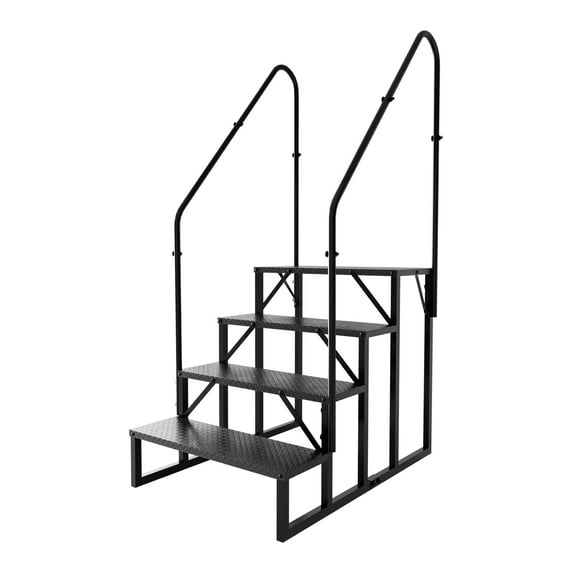 RV Stairs 4 Step Ladder, RV Steps Anti-Slip, Hot Tub Steps with ...