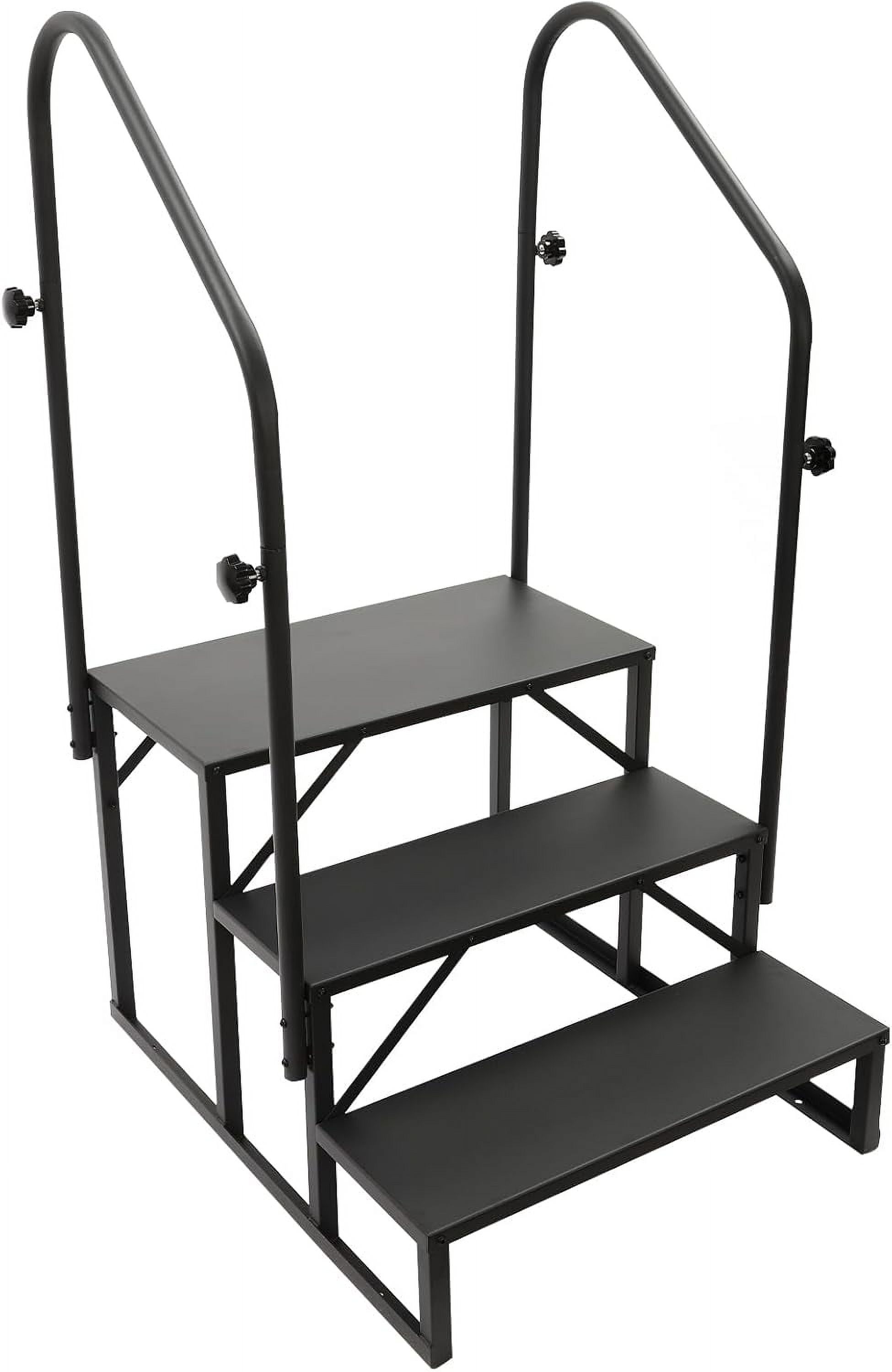 RV Stairs Outdoor Hot Tub Steps Ladder with 2 Handrail Portable Stairs ...