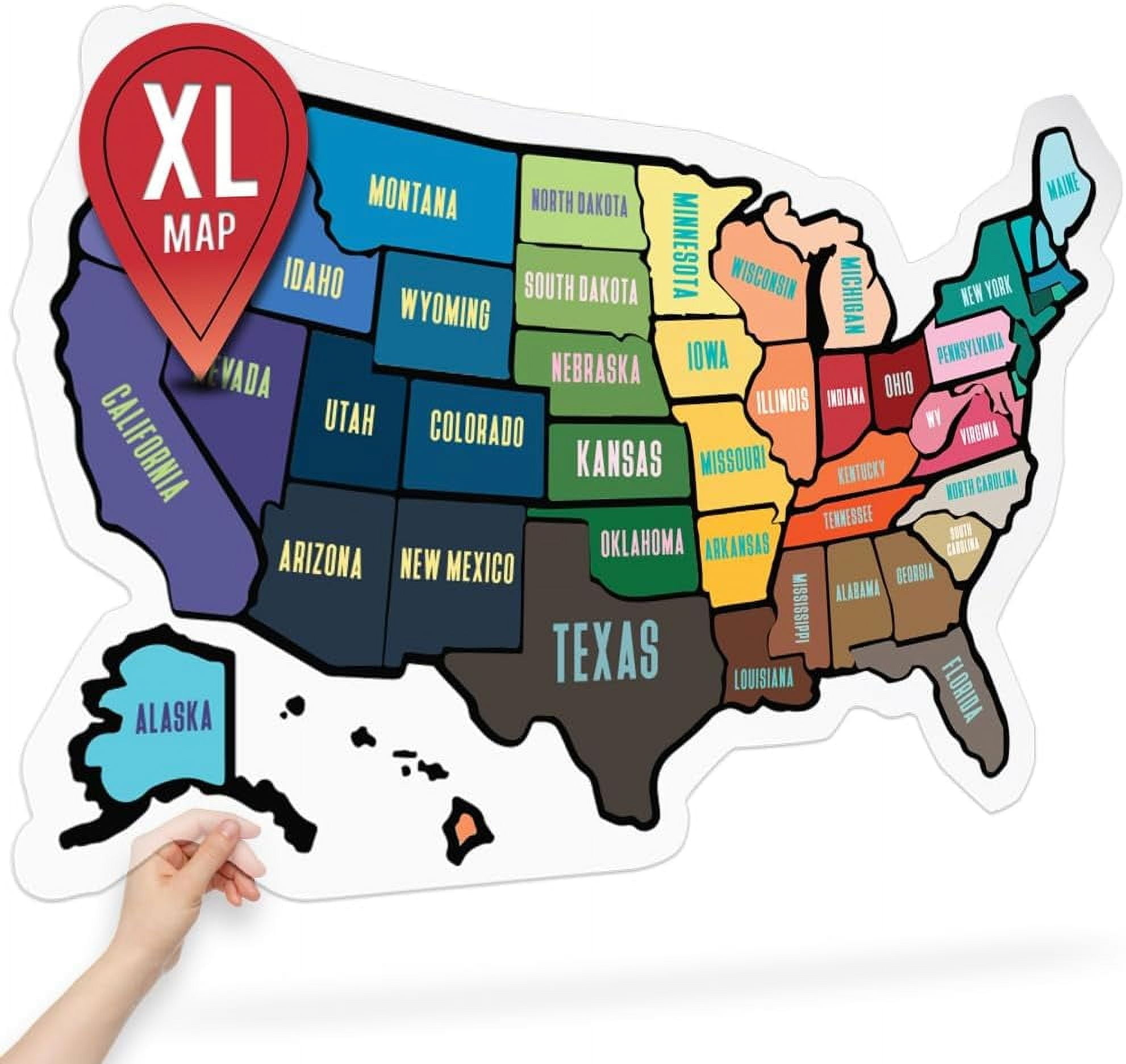 RV State Map Sticker - 14.5" x 21.5", Explore & Mark States Visited ...