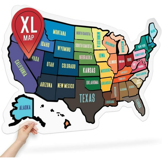 RV State Map Sticker - 14.5" x 21.5", Explore & Mark States Visited ...