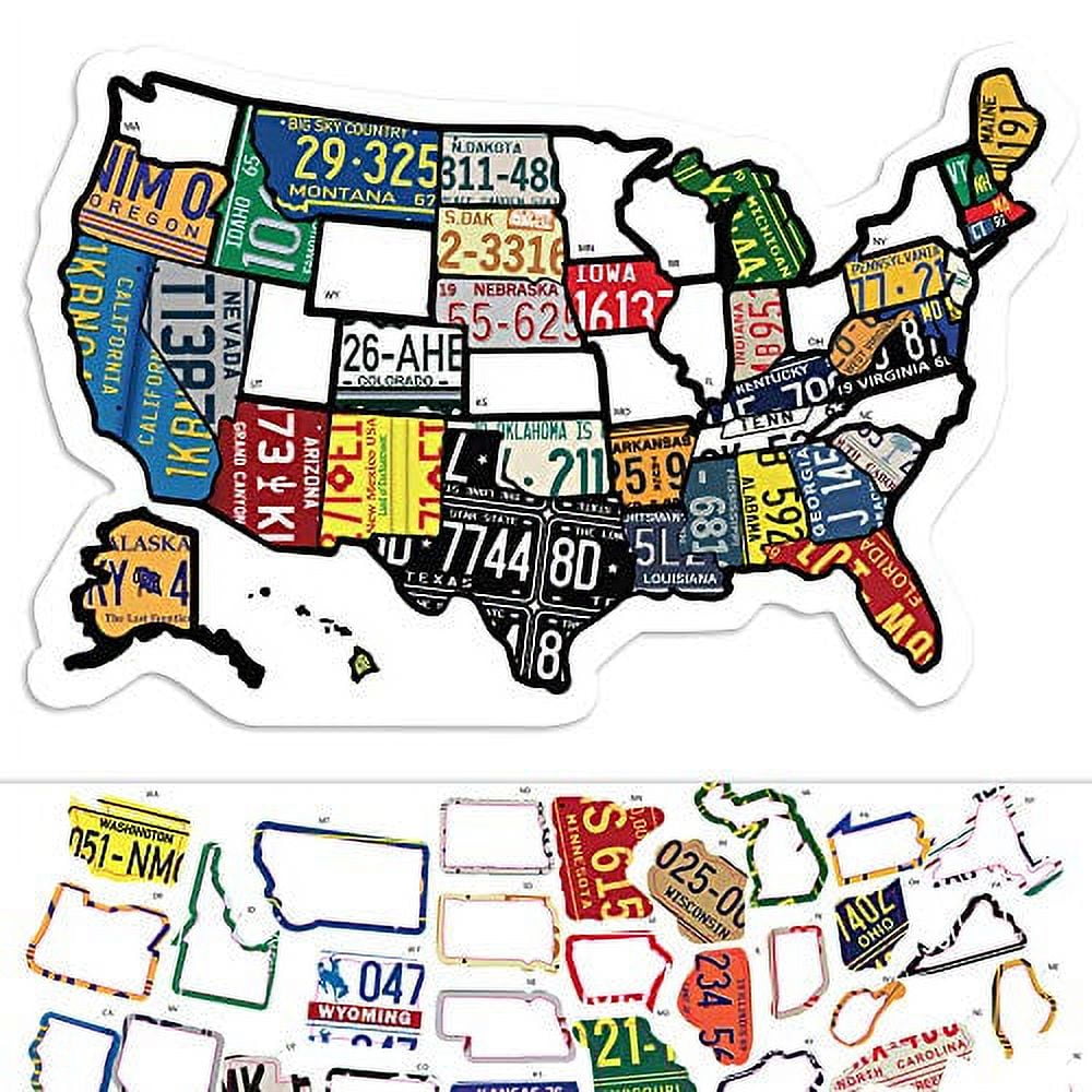 Large RV State Sticker Travel Map - 11" x 17" - USA Visited Decal ...
