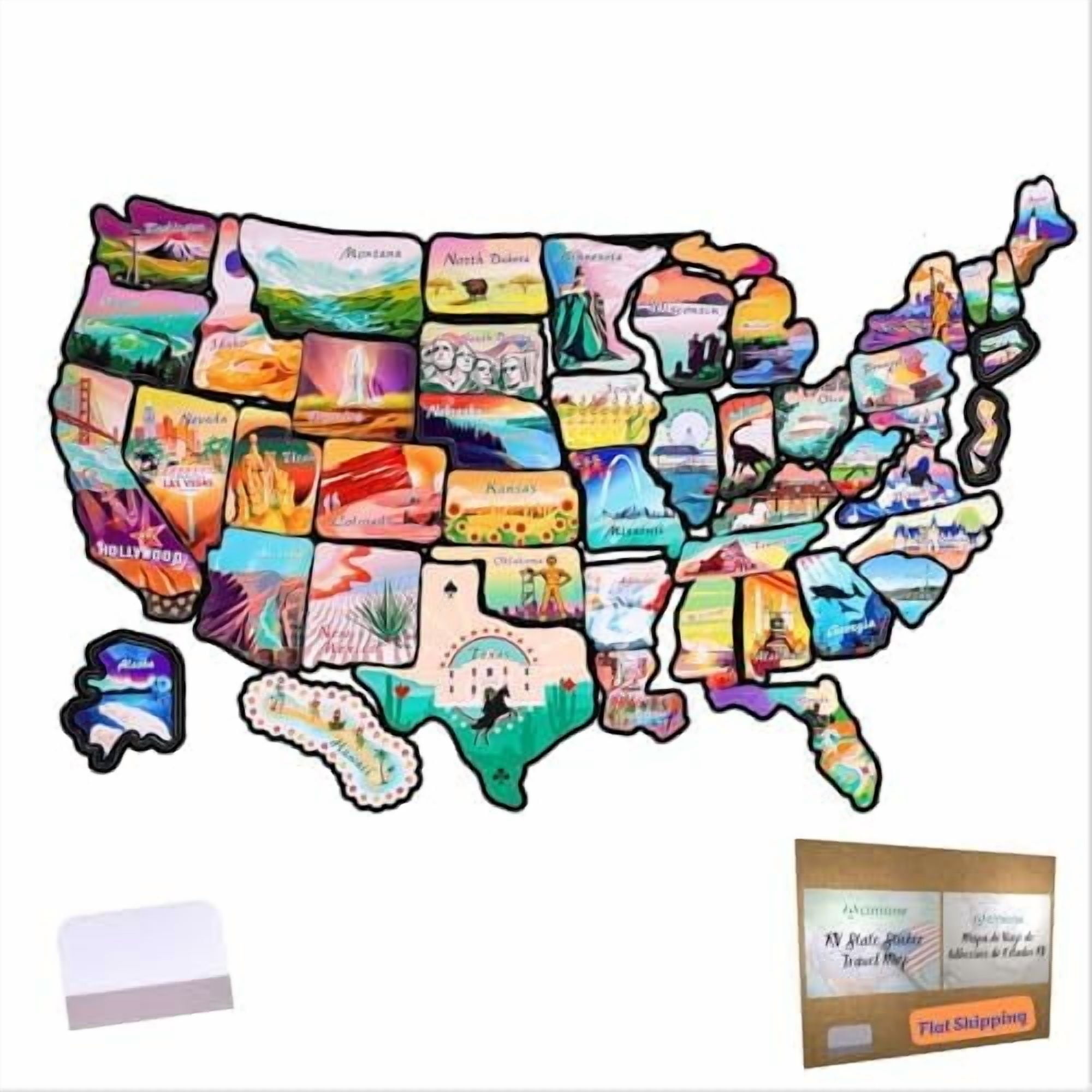RV State Travel USA Map Sticker, 11 ⅘“ x 15 ¾” Visited States Sticker ...