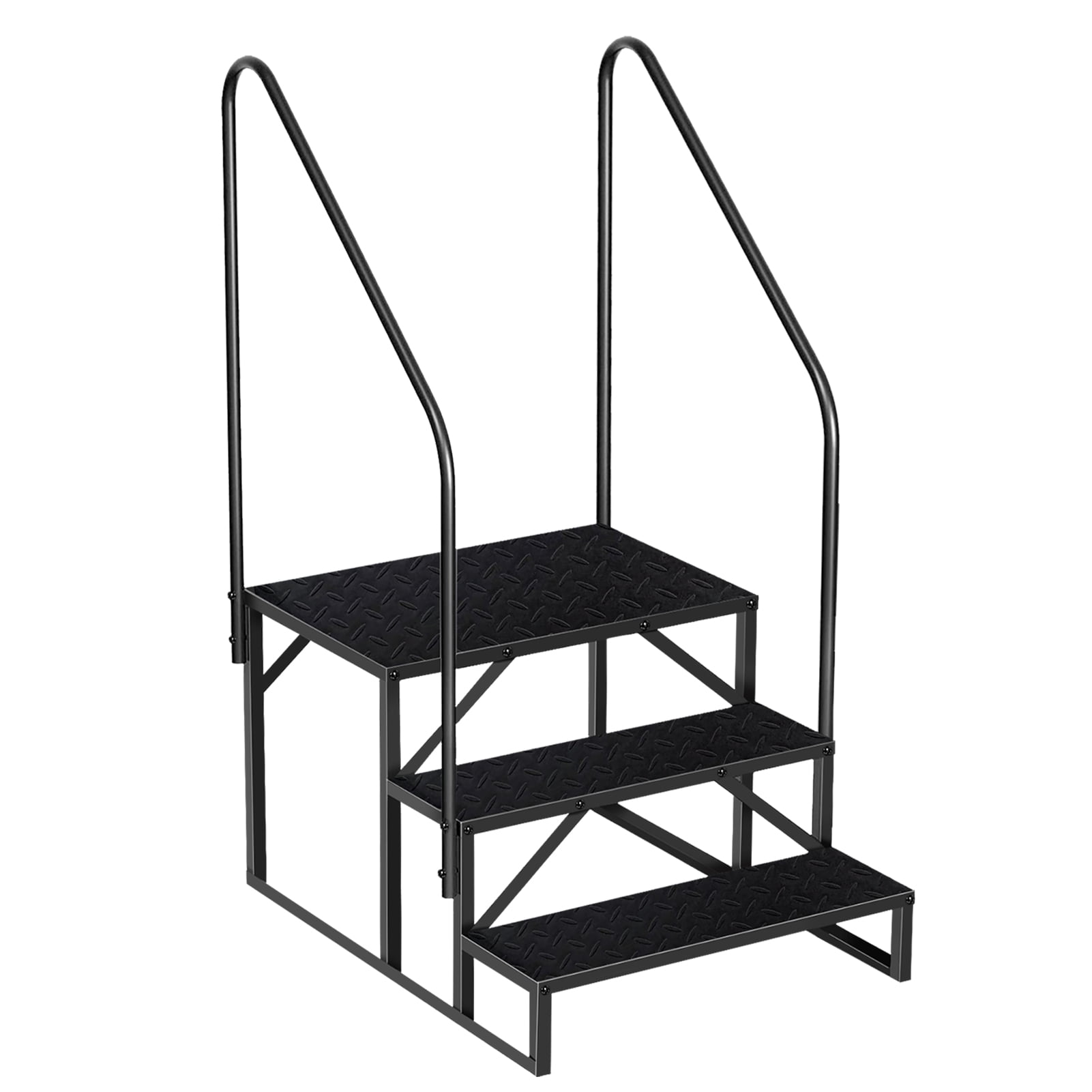 RV Step 3 Step Ladder, Upgrade RV Step with Handrails, Heavy Duty RV ...