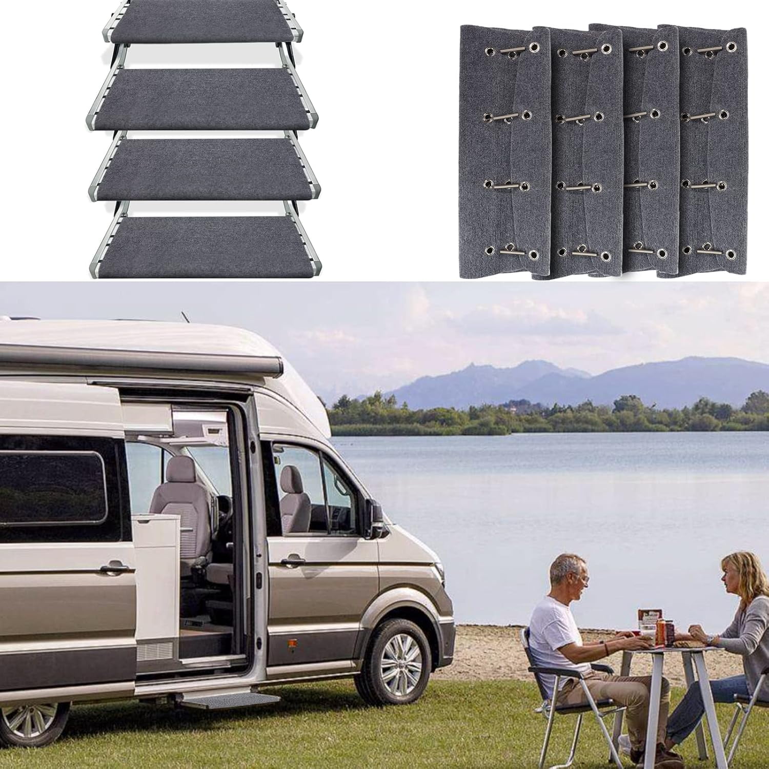 RV Step Covers 4 Pack RV Step Rugs Camper Stair Rugs for Radius Steps ...