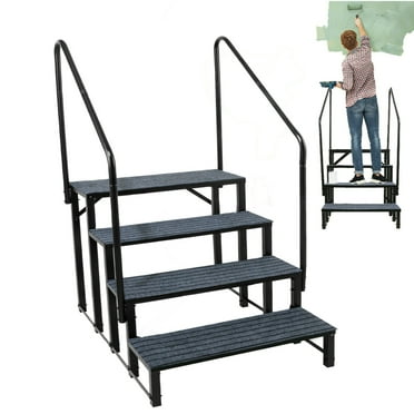 RV Stairs 5 Step, RV Steps Anti-Slip, Hot Tub Steps with Handrail, 660 ...