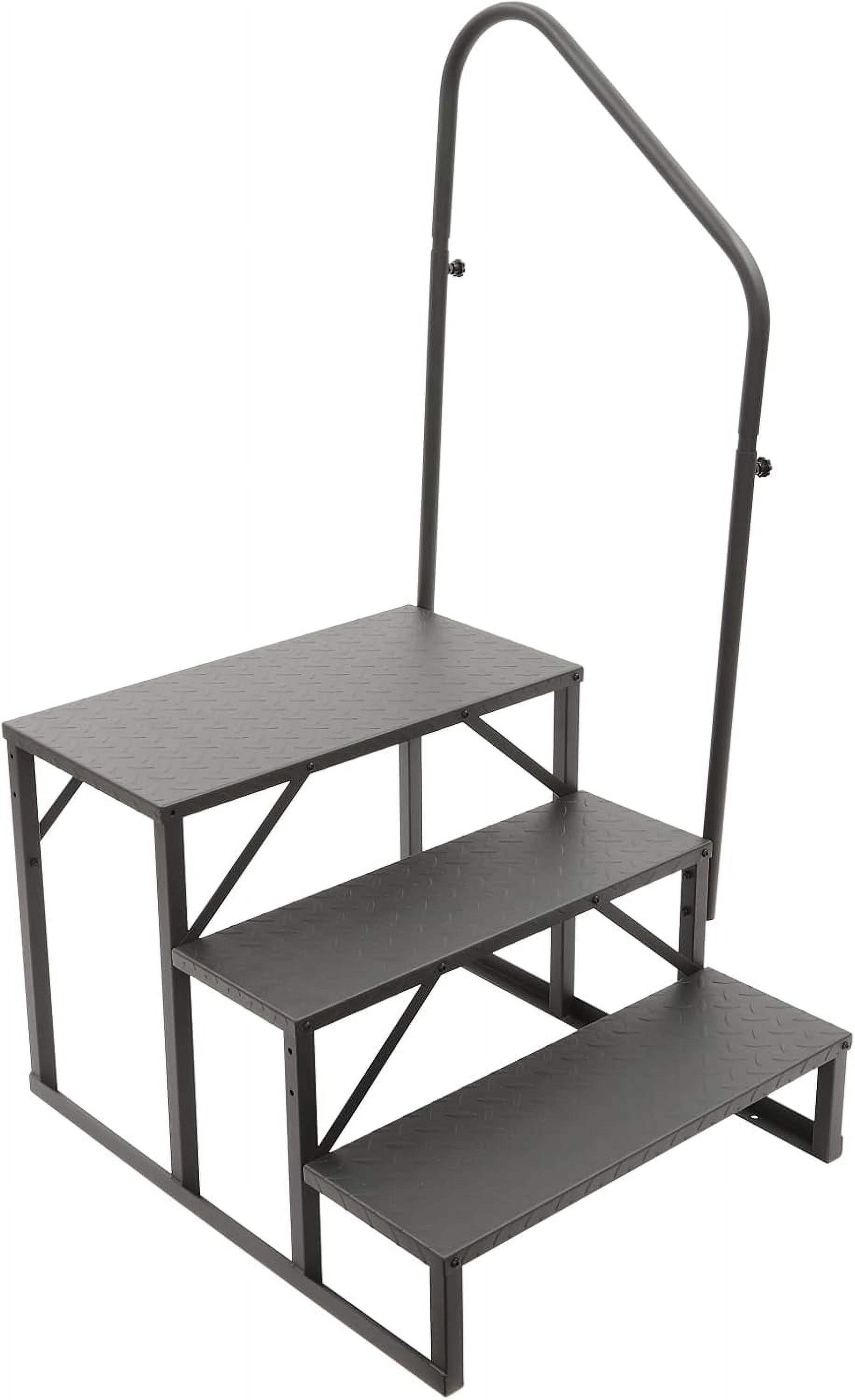 RV Step Stool, 3 Step Ladder, Hot Tub Steps with Handrail, Portable ...