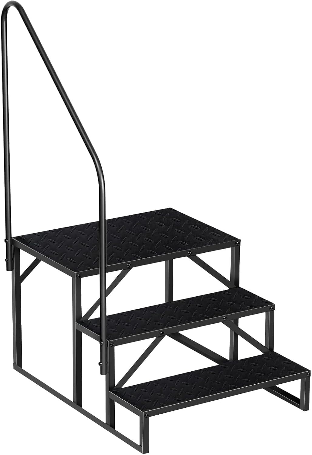 RV Step Stool Ladder, Hot Tub Steps with Handrail, Portable RV Stairs ...