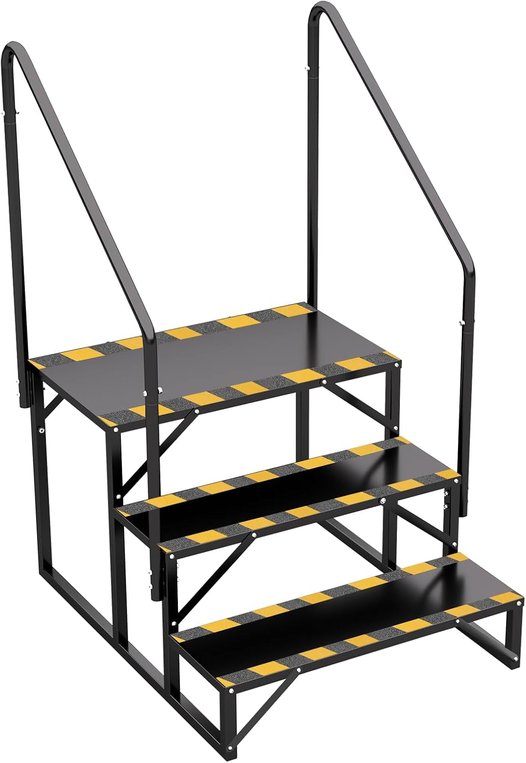 RV Steps with 2 Handrails-3 Step Metal RV Stairs with Platform-Hot Tub ...